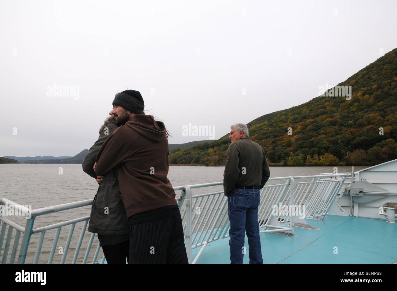 The Hudson River near West Point as the fall foliage begins to change ...