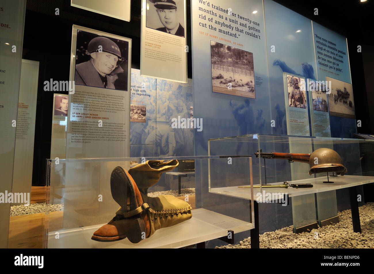Interior of the WW2 museum at the Normandy American Cemetery and ...