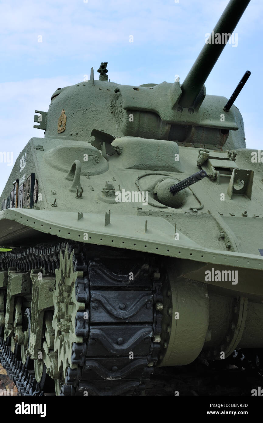 Second World War Two Sherman tank as WW2 monument near Juno Beach at ...
