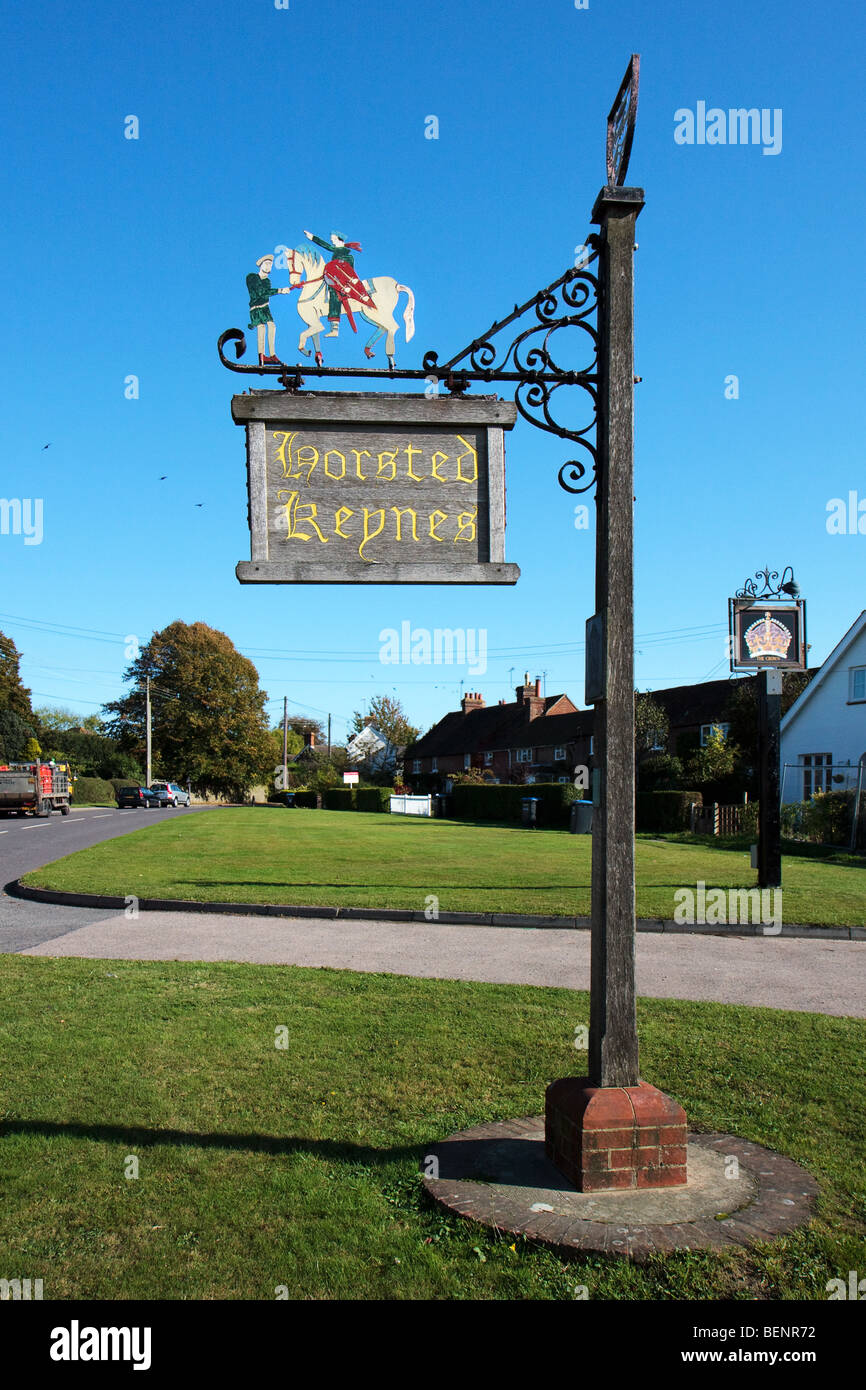 The village sign at Horsted Keynes Stock Photo - Alamy