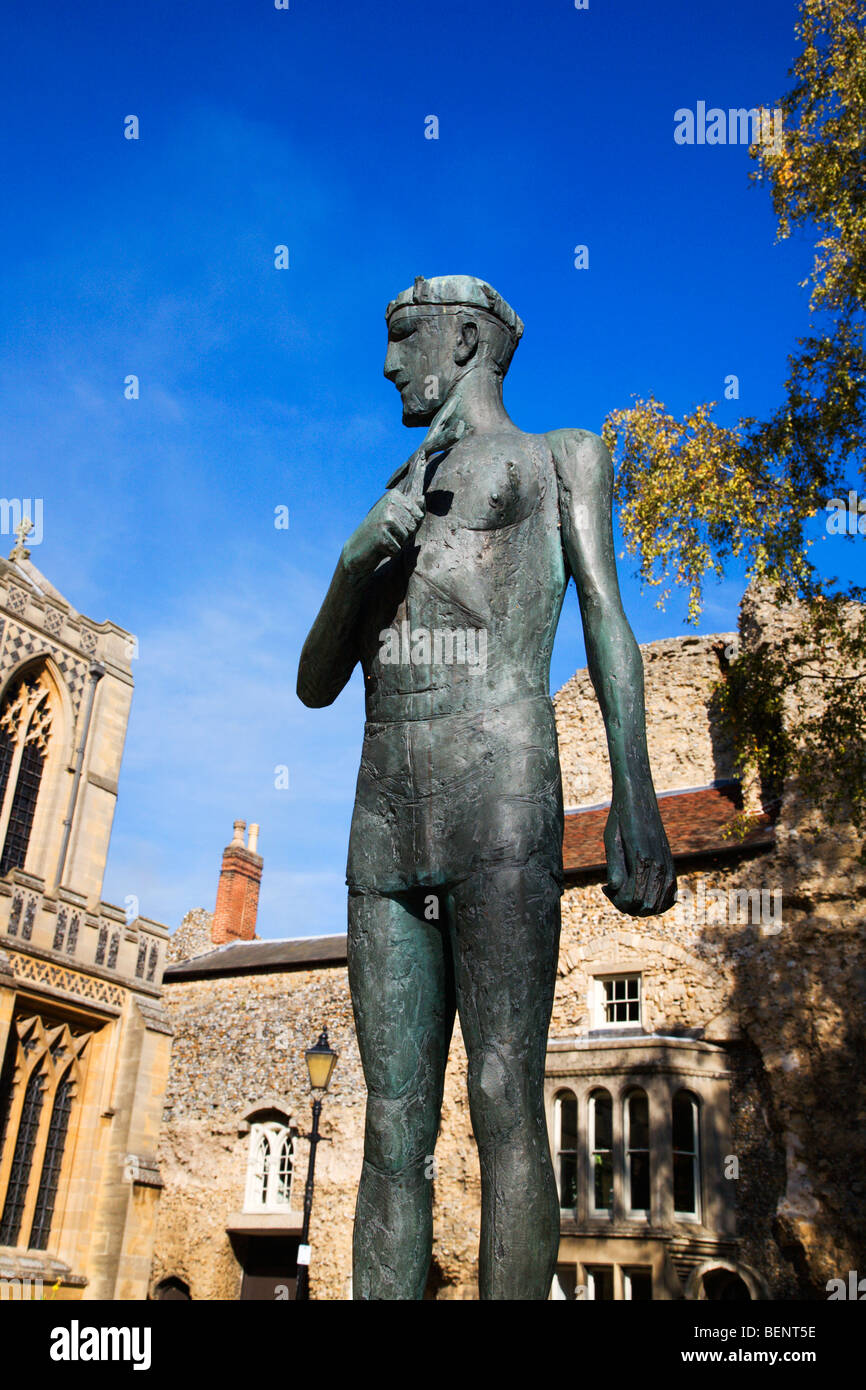 Statue of St Edmund Bury St Edmunds Suffolk England Stock Photo - Alamy
