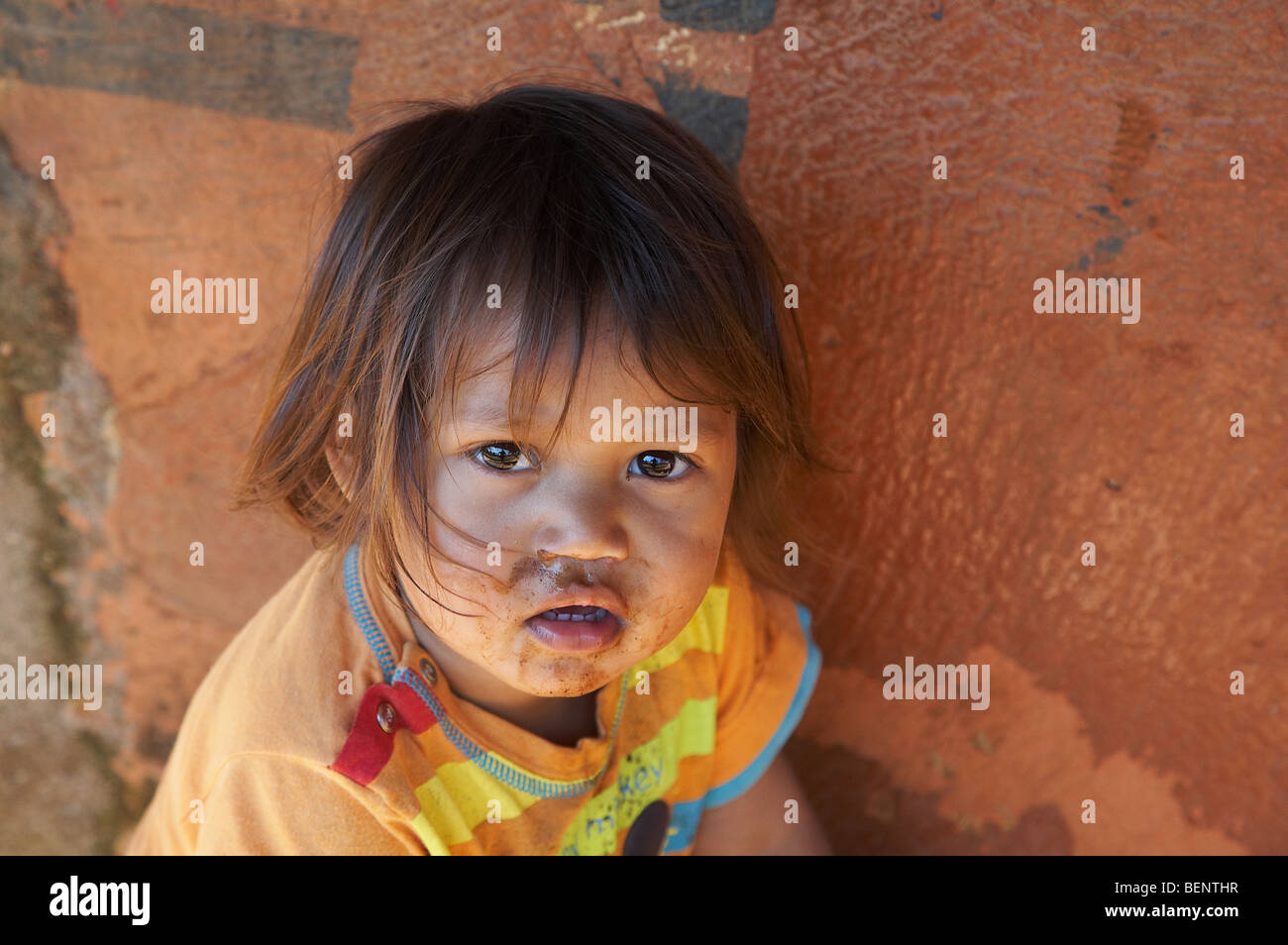 BRAZIL Aldeia Tekoa Pyau, a Guarani Mbya indigenous slum settlement on ...