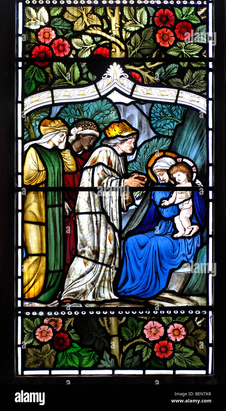 William Morris stained glass of the Three Wise Men, All Saints Church ...