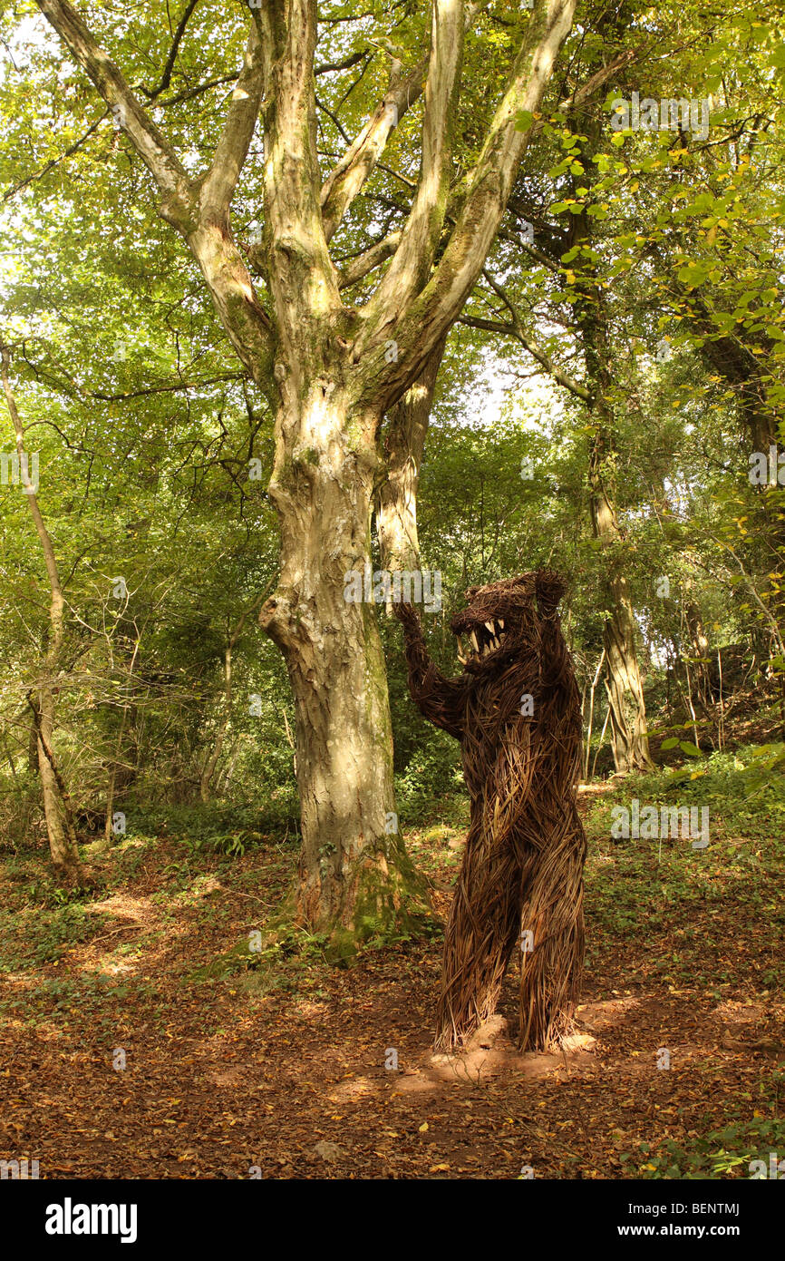 Ebbor Gorge Somerset on the Mendip Hills willow Bear figure in the ...