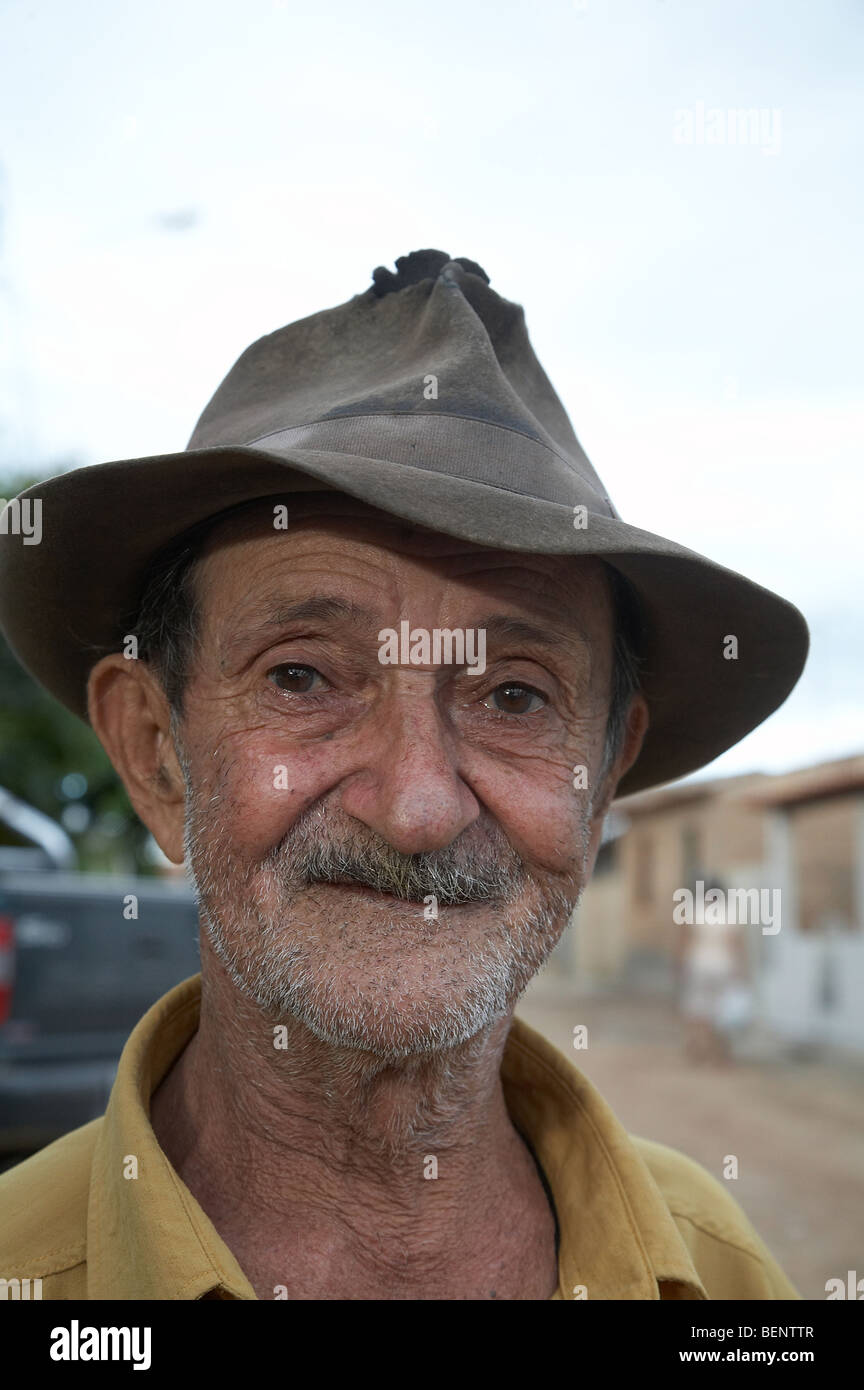 BRAZIL Man of village of Novo Cajueiro, near Pesqueira, Pernambuco ...