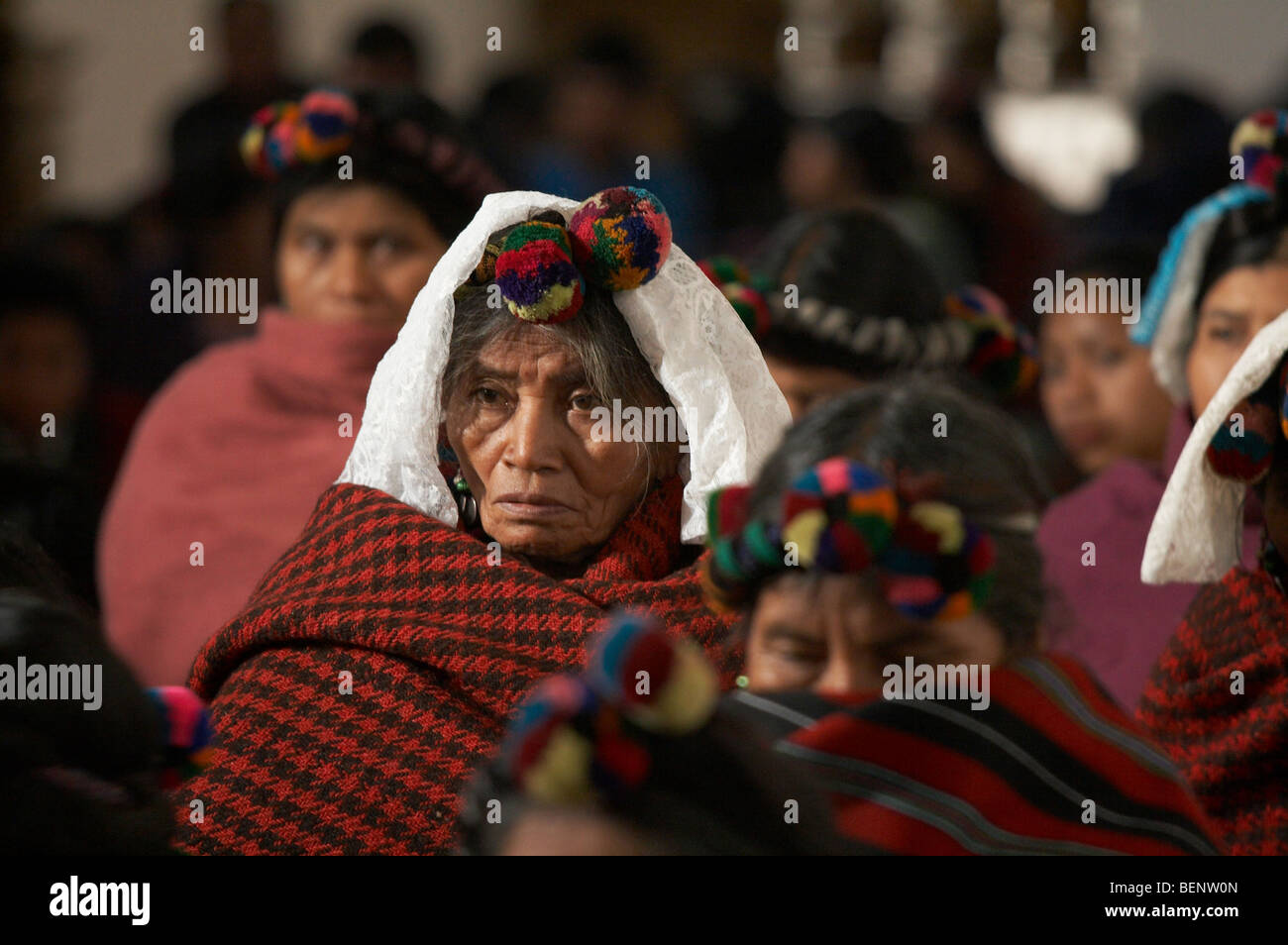 GUATEMALA Catholic church at Chajul, El Quiche. Sunday mass. PHOTOGRAPH ...