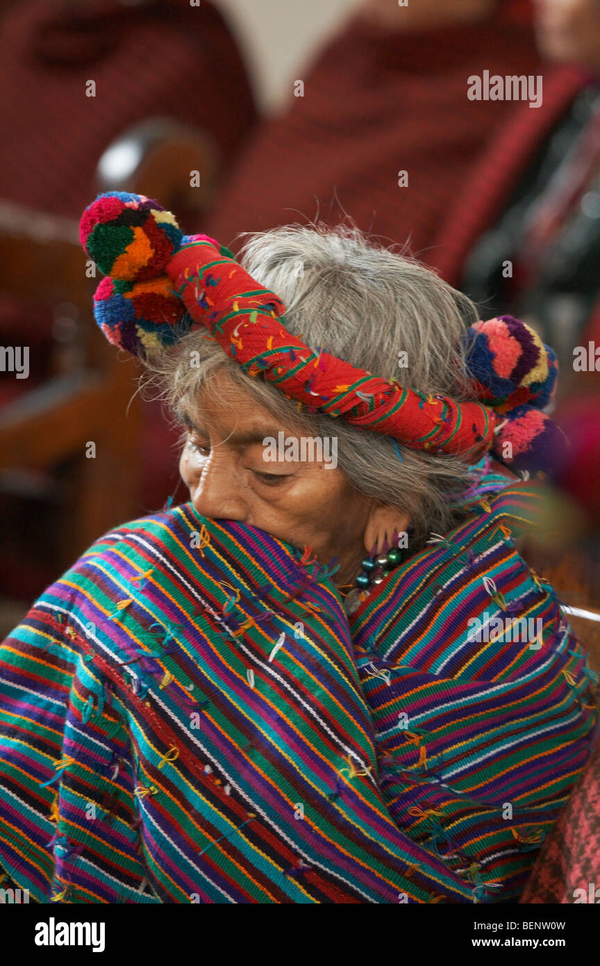 GUATEMALA Catholic church at Chajul, El Quiche. Sunday mass. PHOTOGRAPH ...