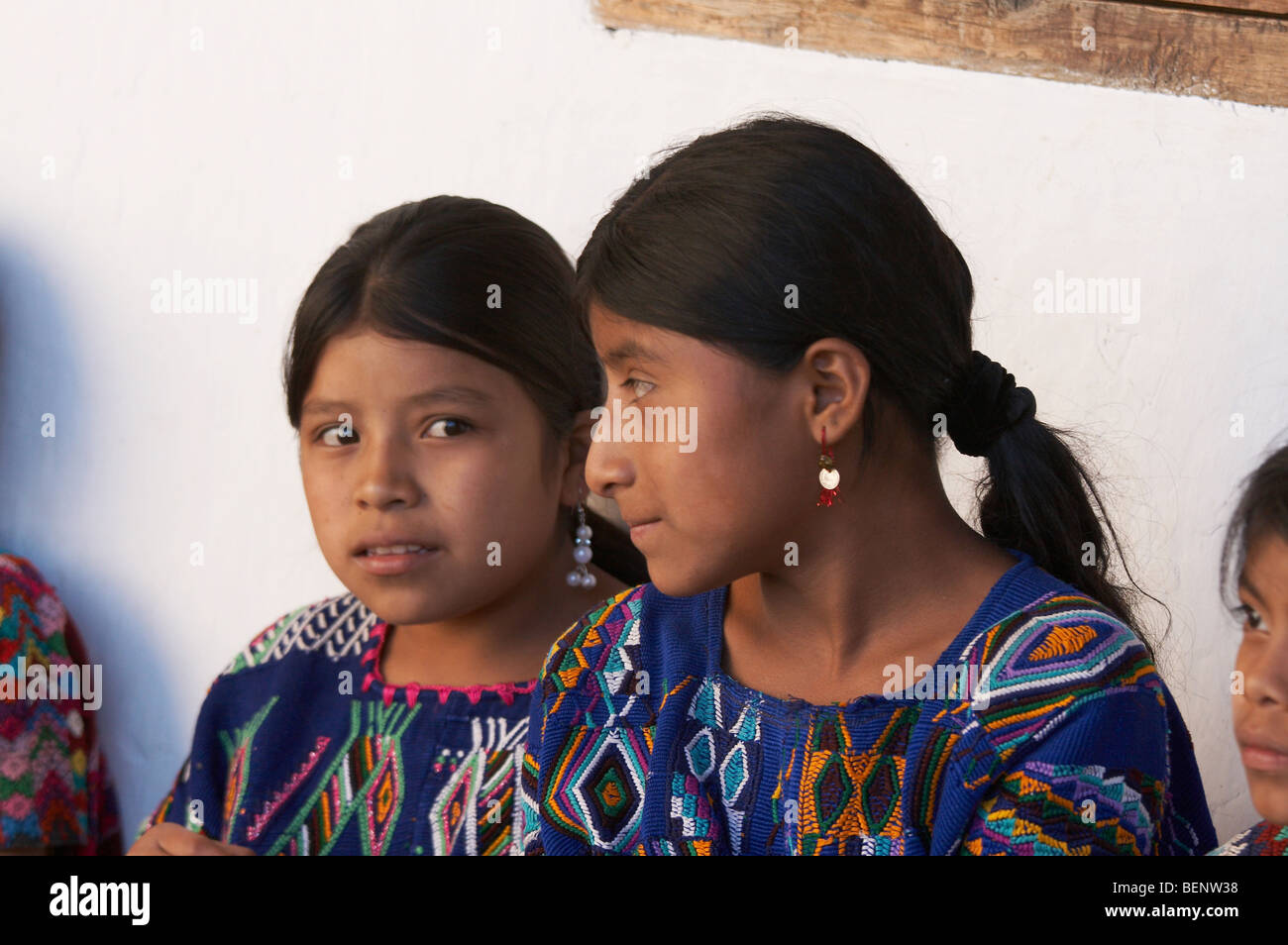 GUATEMALA Mayan Indian girls of Chajul, El Quiche, wearing their ...