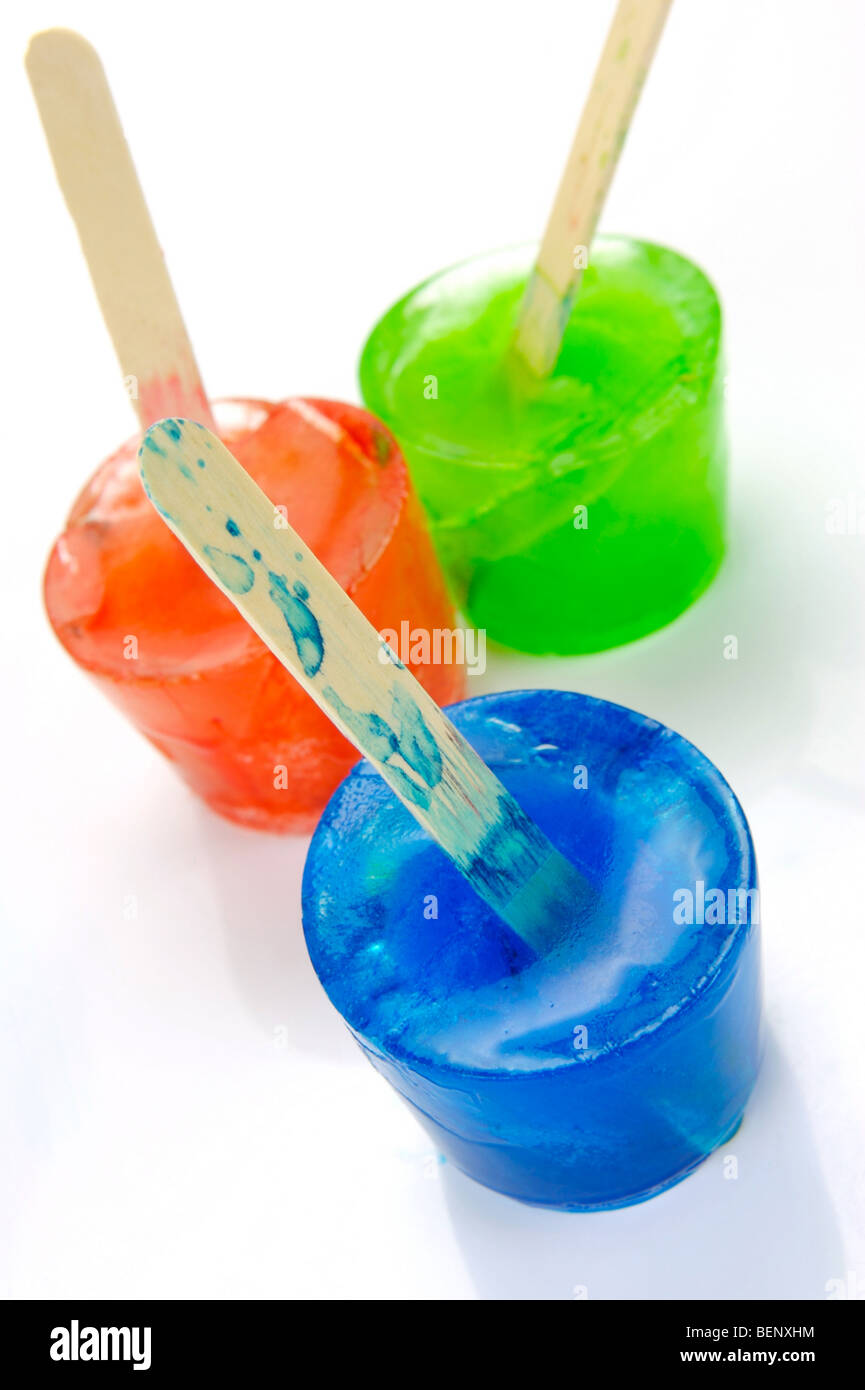 Flavored icy poles isolated against a white background Stock Photo - Alamy