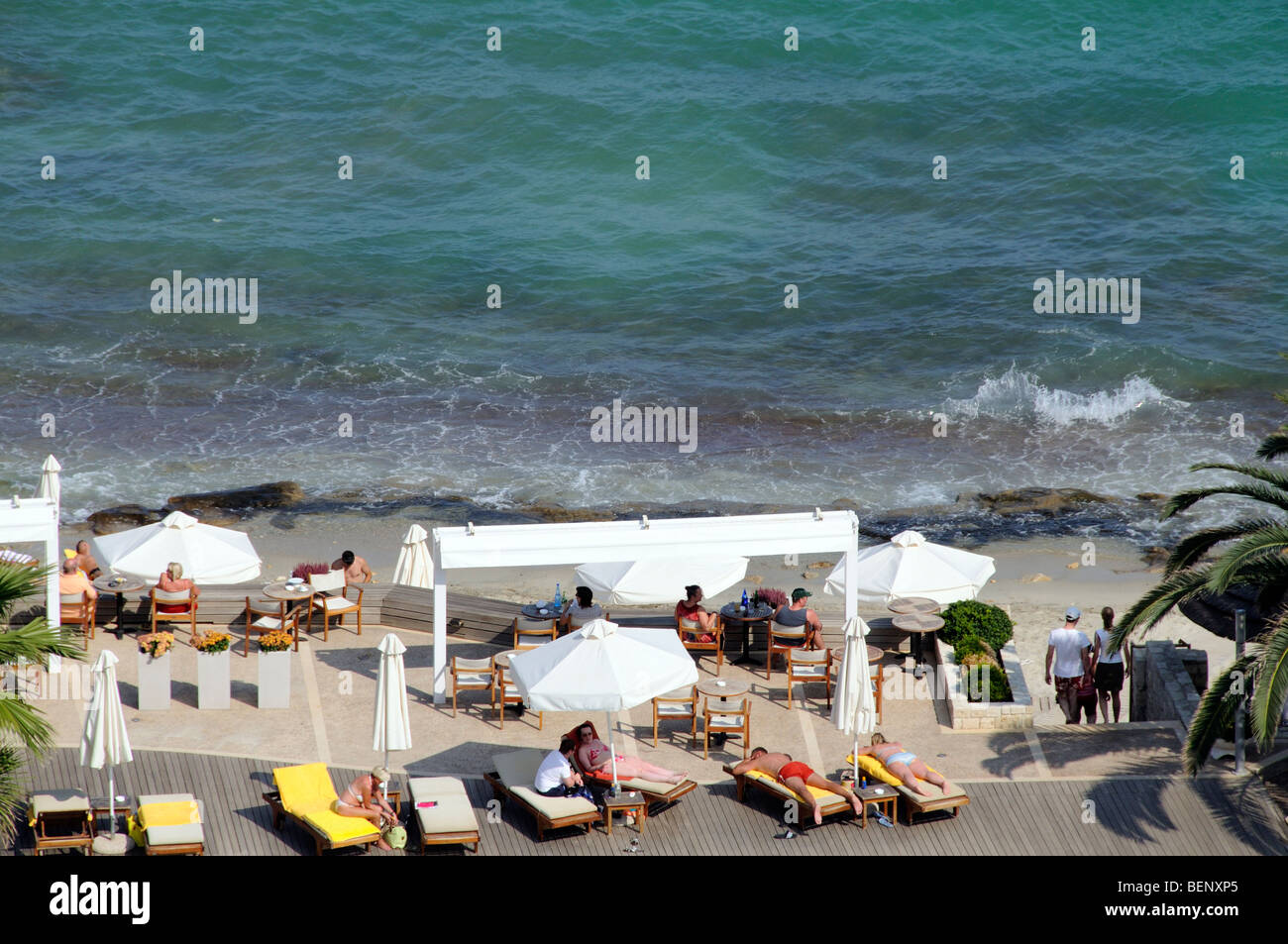 Seaside resort of Aphytos northern Greece hotel swimming pool on the ...