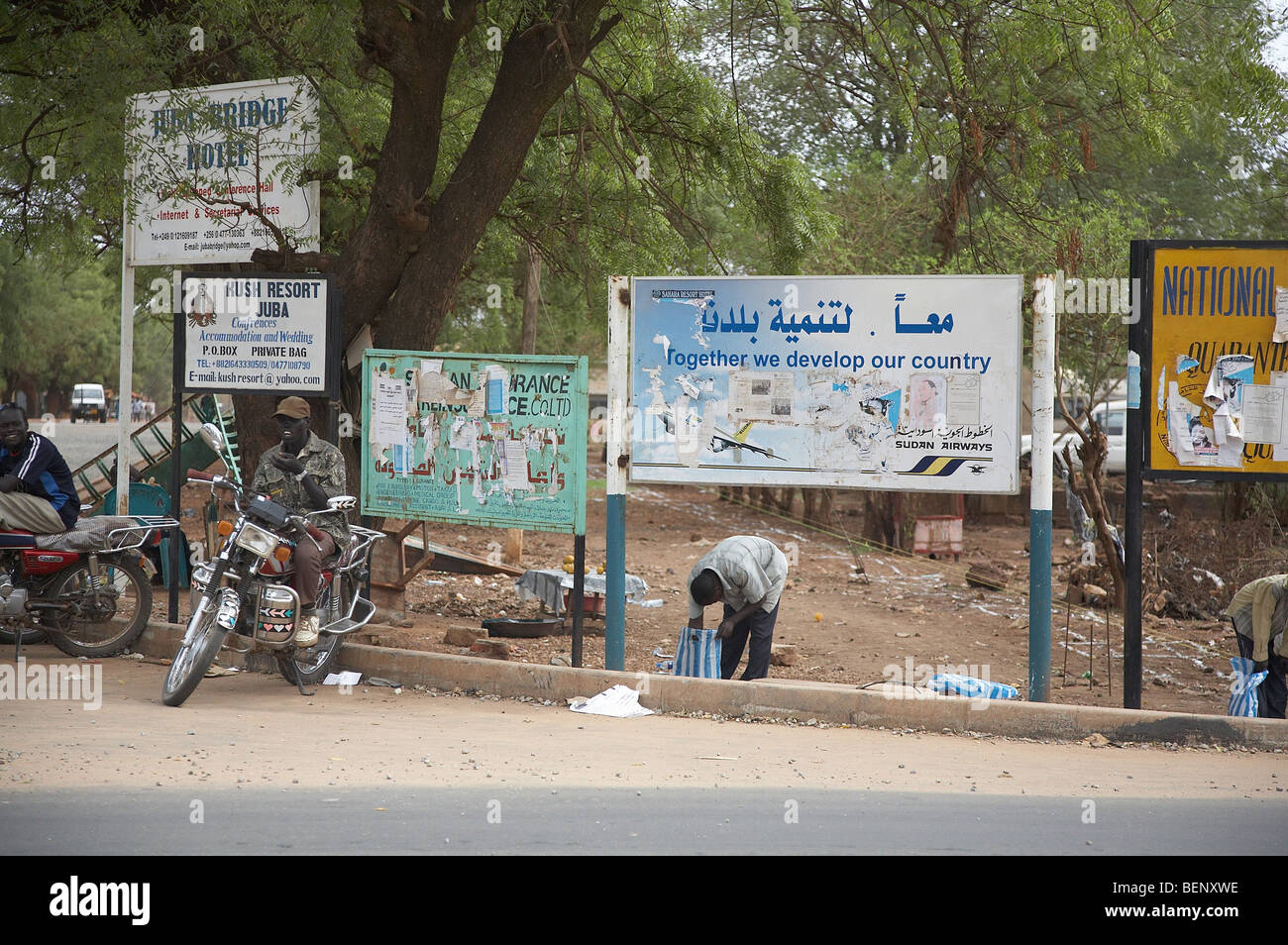SOUTH SUDAN Signs on the road in Juba. PHOTO by SEAN SPRAGUE 2008 Stock ...