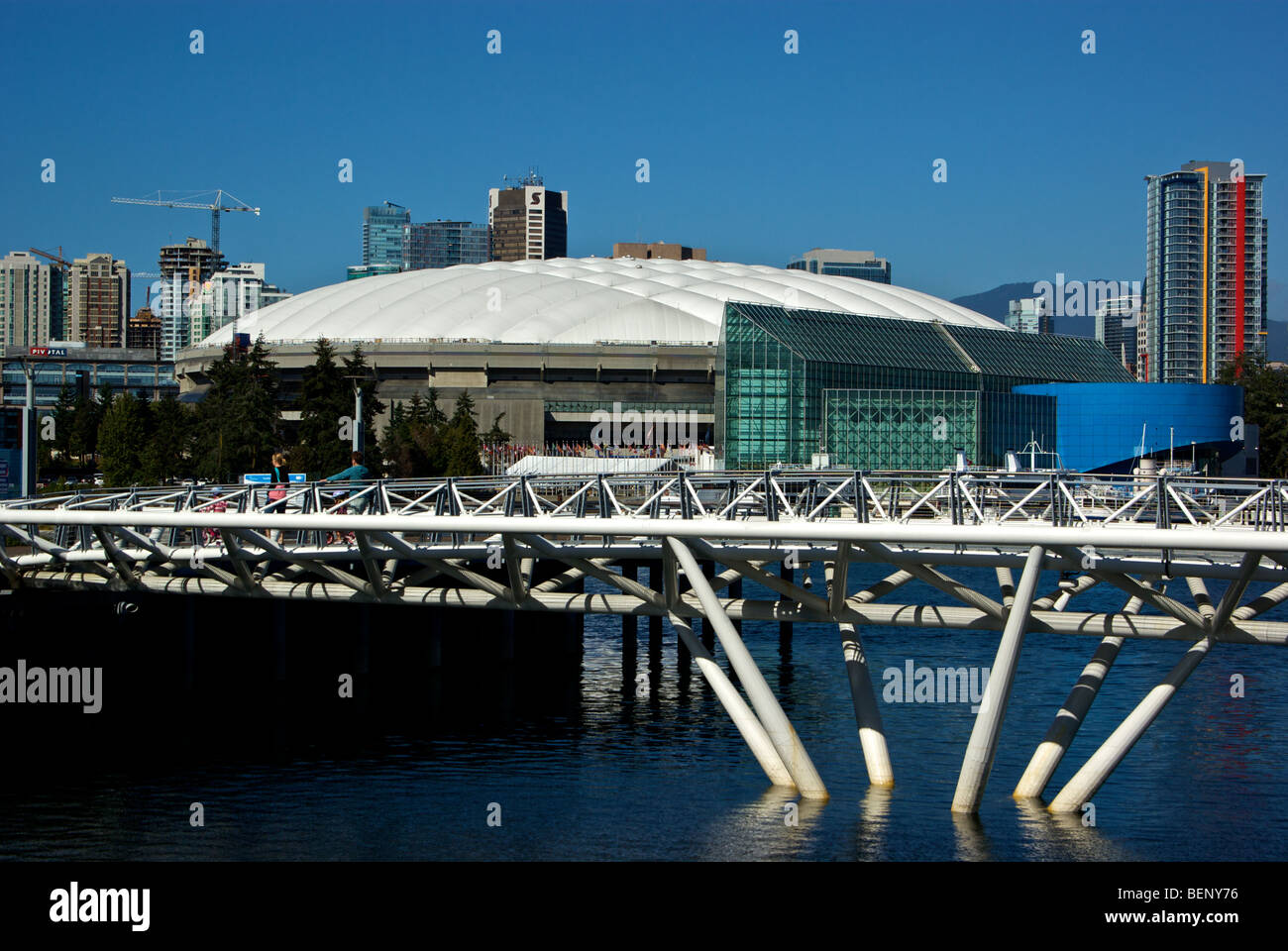 Pedestrian foot bridge over small cove at 2010 Winter Olympic Athlete's ...