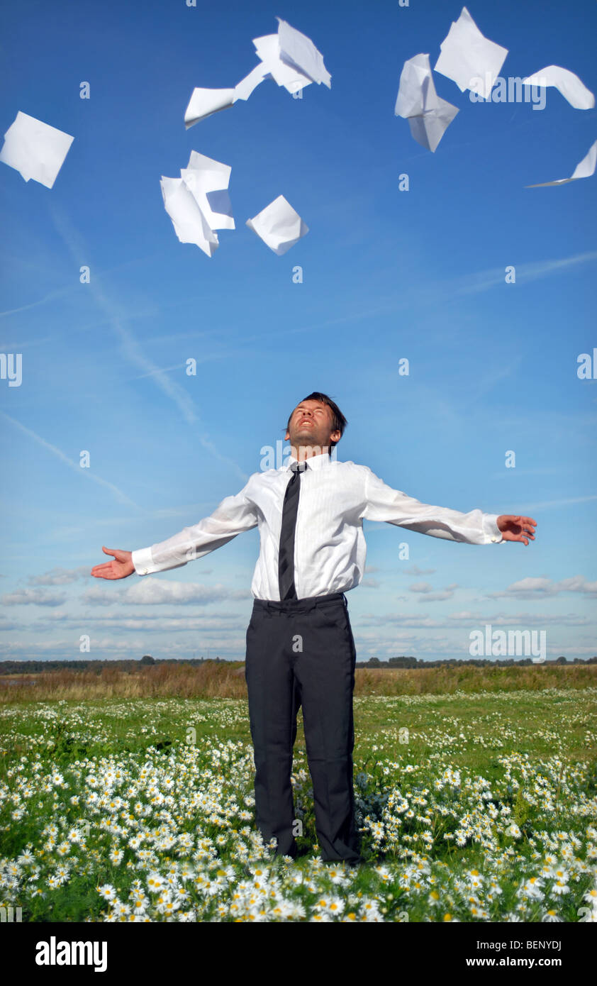 Professional sheet sky spring success young worker success hi-res stock ...