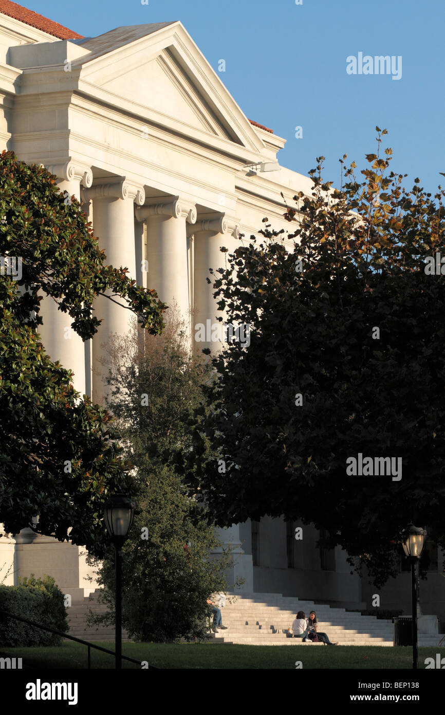 Students relaxing on the steps of Sproul Hall, the main administrative ...