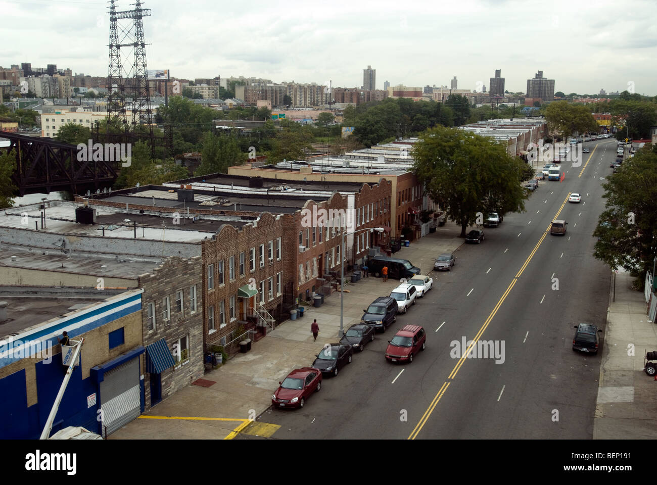 The Bronx neighborhood of Bronx River in New York seen from the ...