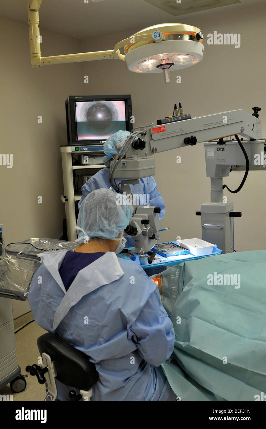 Vision correction Cataract eye operation with a Crystalens implant ...