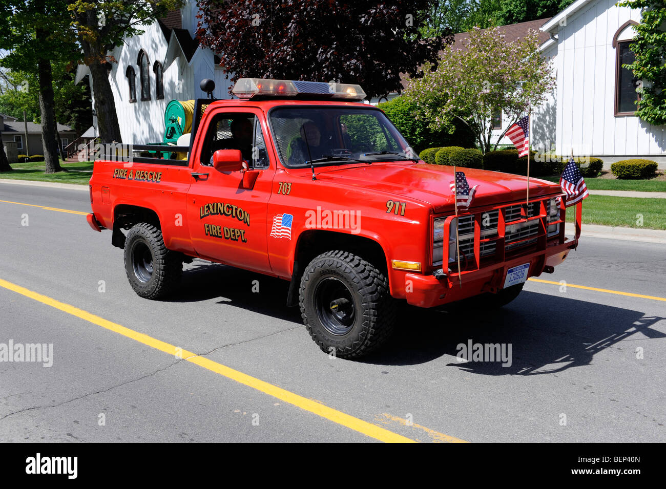 Fire truck emergency vehicle firetruck red Stock Photo - Alamy