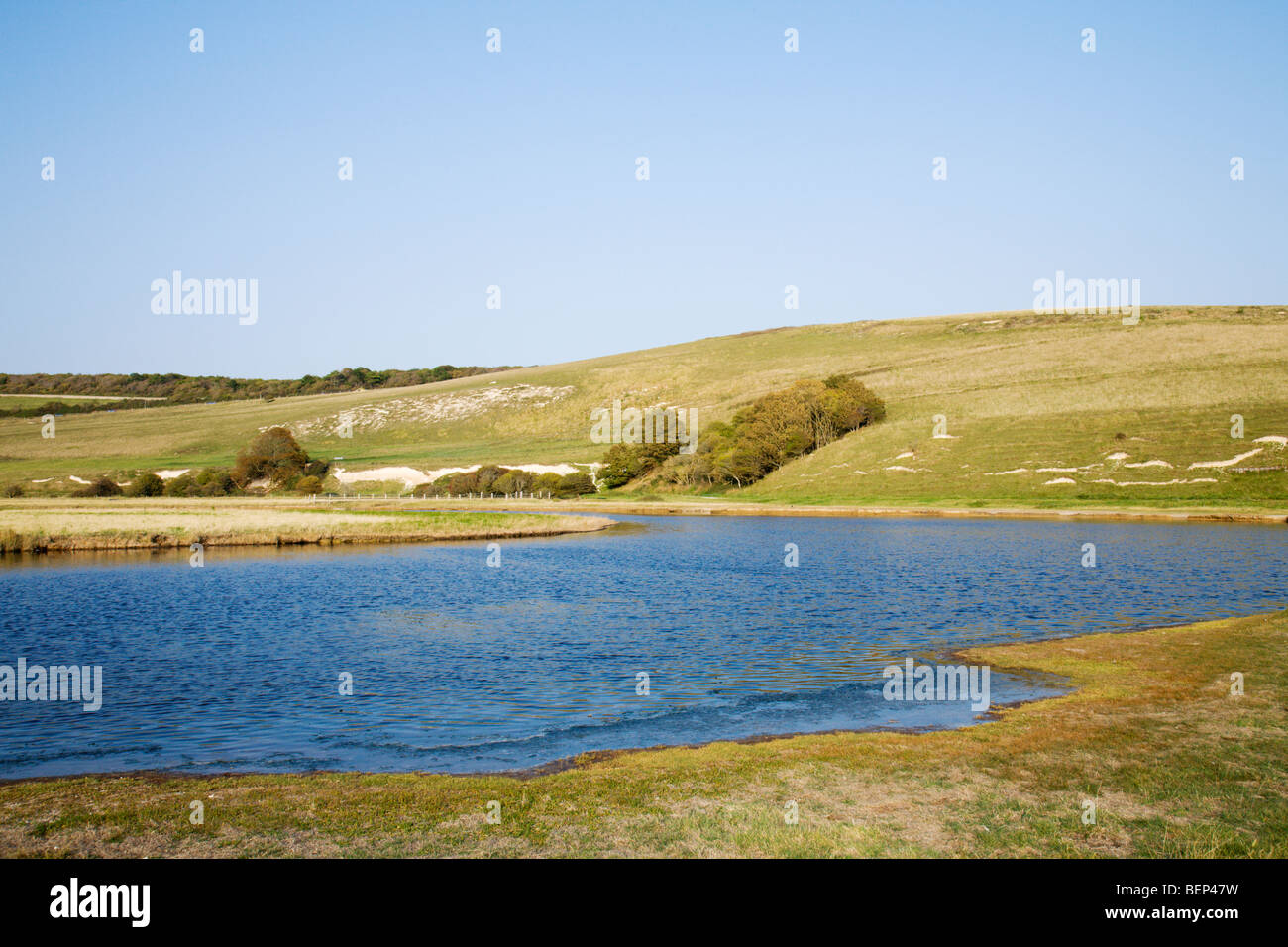 The Cuckmere river in the Cuckmere Valley, Sussex, England, UK Stock ...