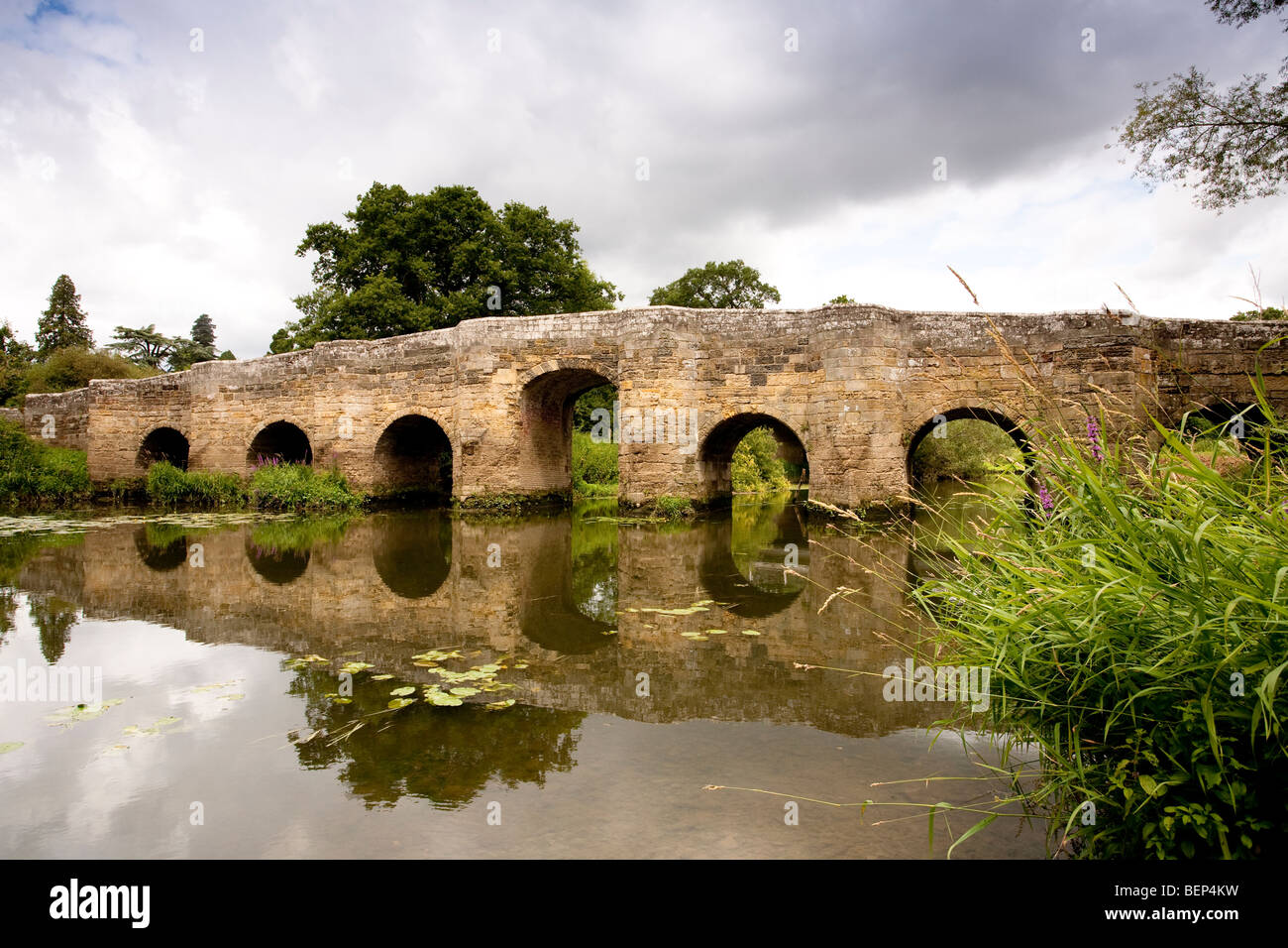 Ancient Stopham bridge over the river Arun near Pulborough West Sussex ...