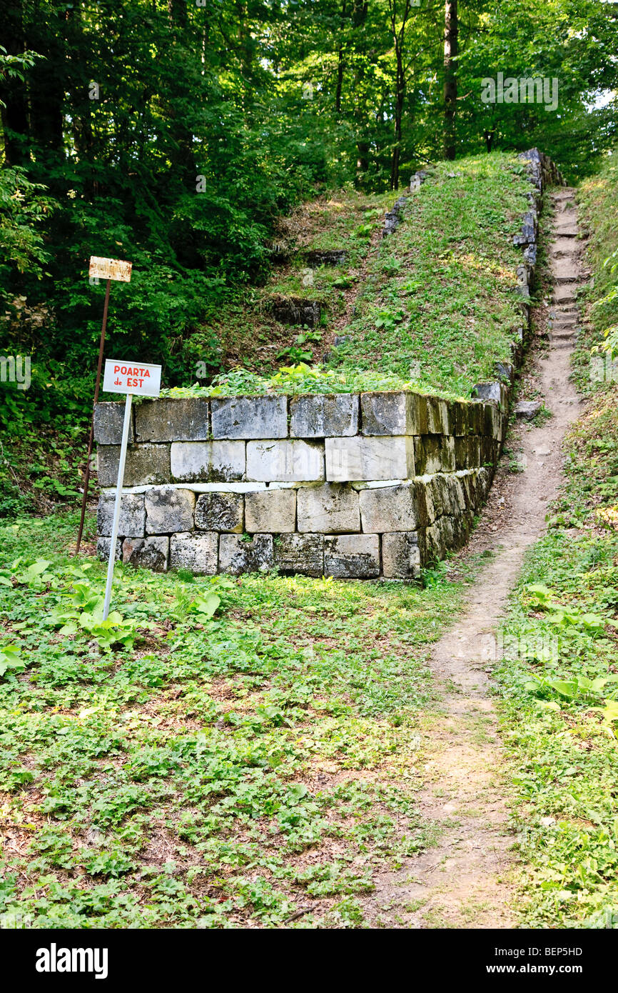 East gate and ruined wall of Sarmizegetusa Regia (capital of the dacian ...