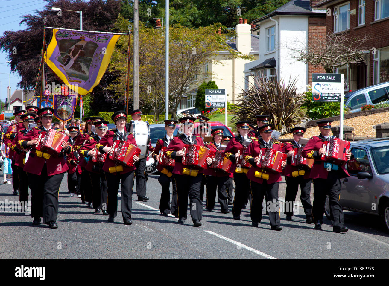 Twelfth of July Protestant Order March in Larne Northern Ireland Stock ...