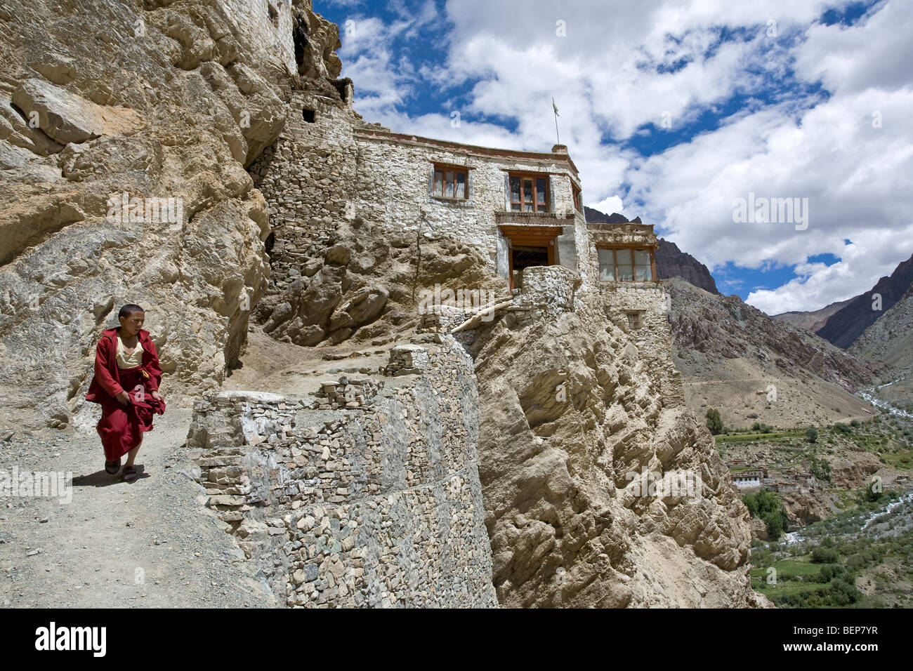 Novice monk. Phuktal monastery. Zanskar. India Stock Photo - Alamy