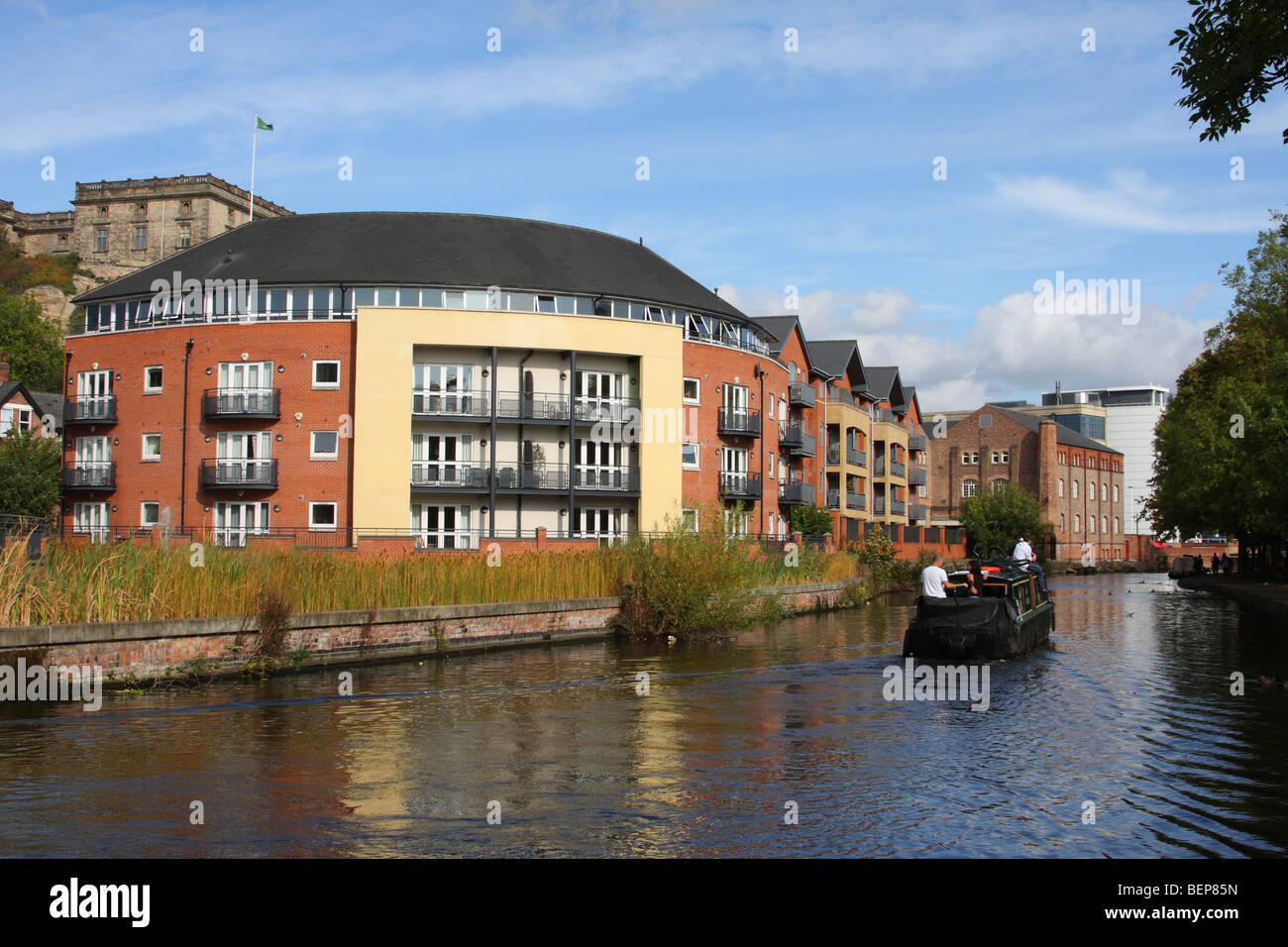 A narrowboat on a canal in Nottingham, England, U.K Stock Photo - Alamy
