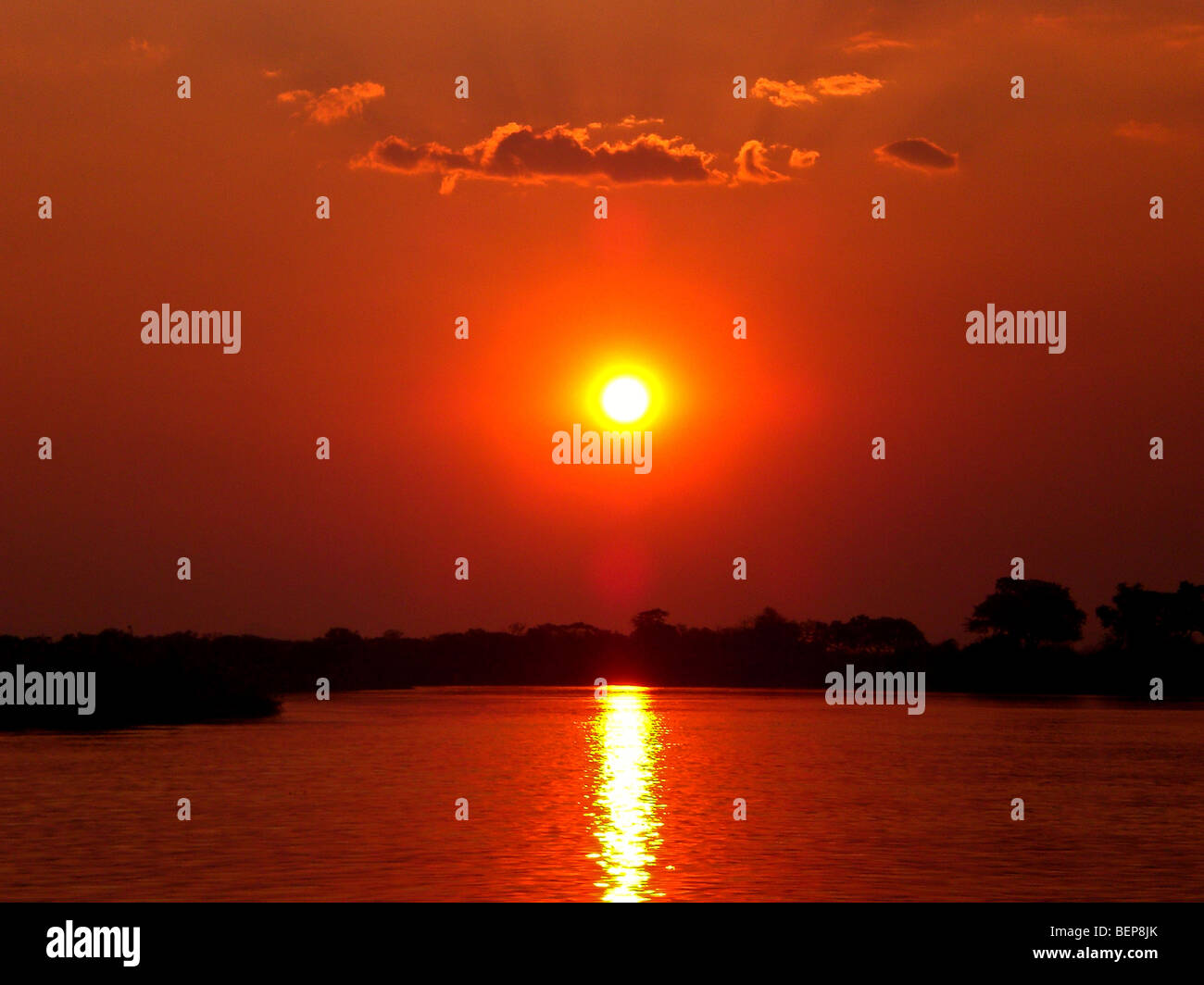 Lower Zambezi sunset Zambia Africa Stock Photo - Alamy
