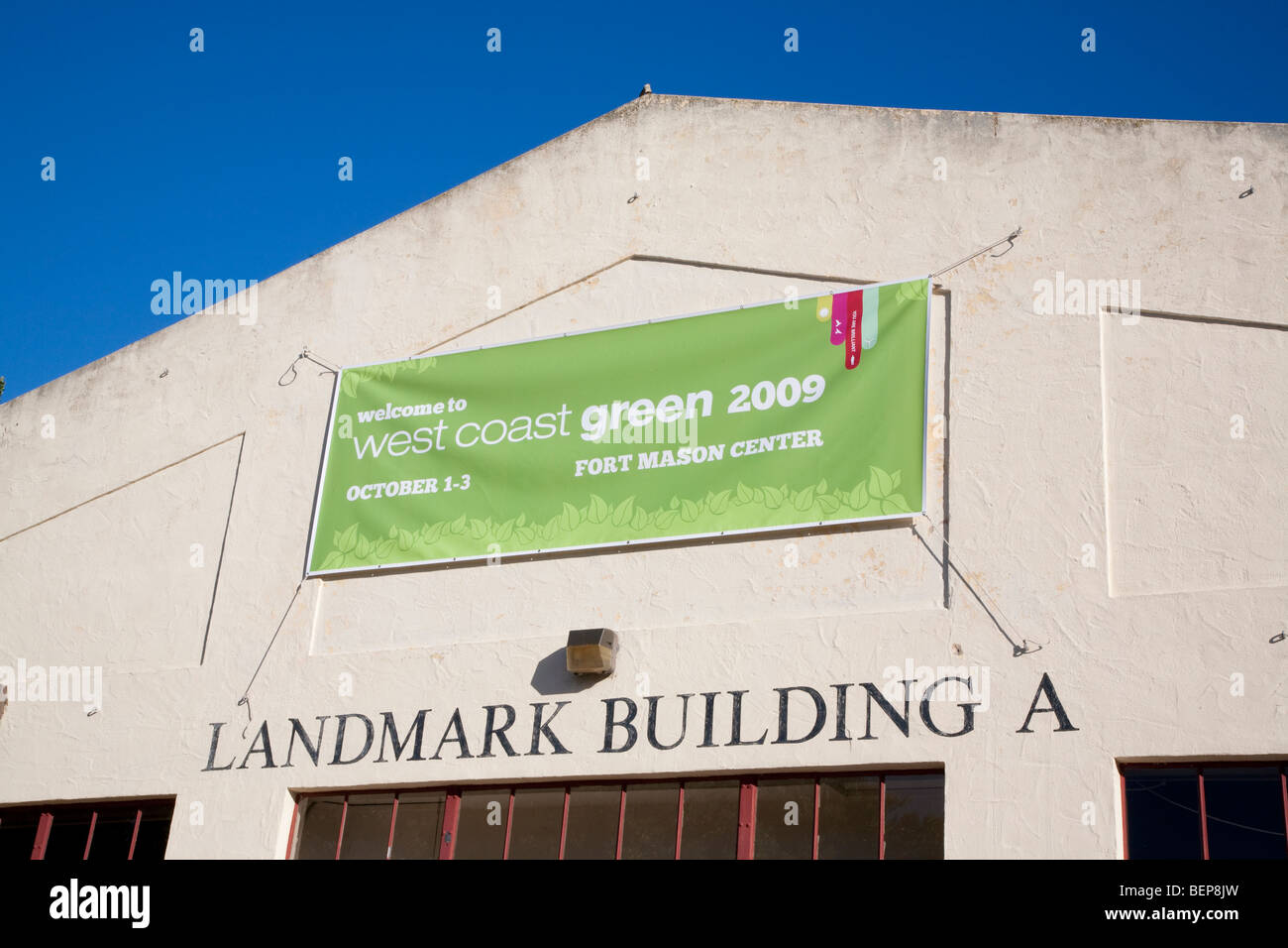 West Coast Green conference banner at Landmark Building A at Fort Mason ...