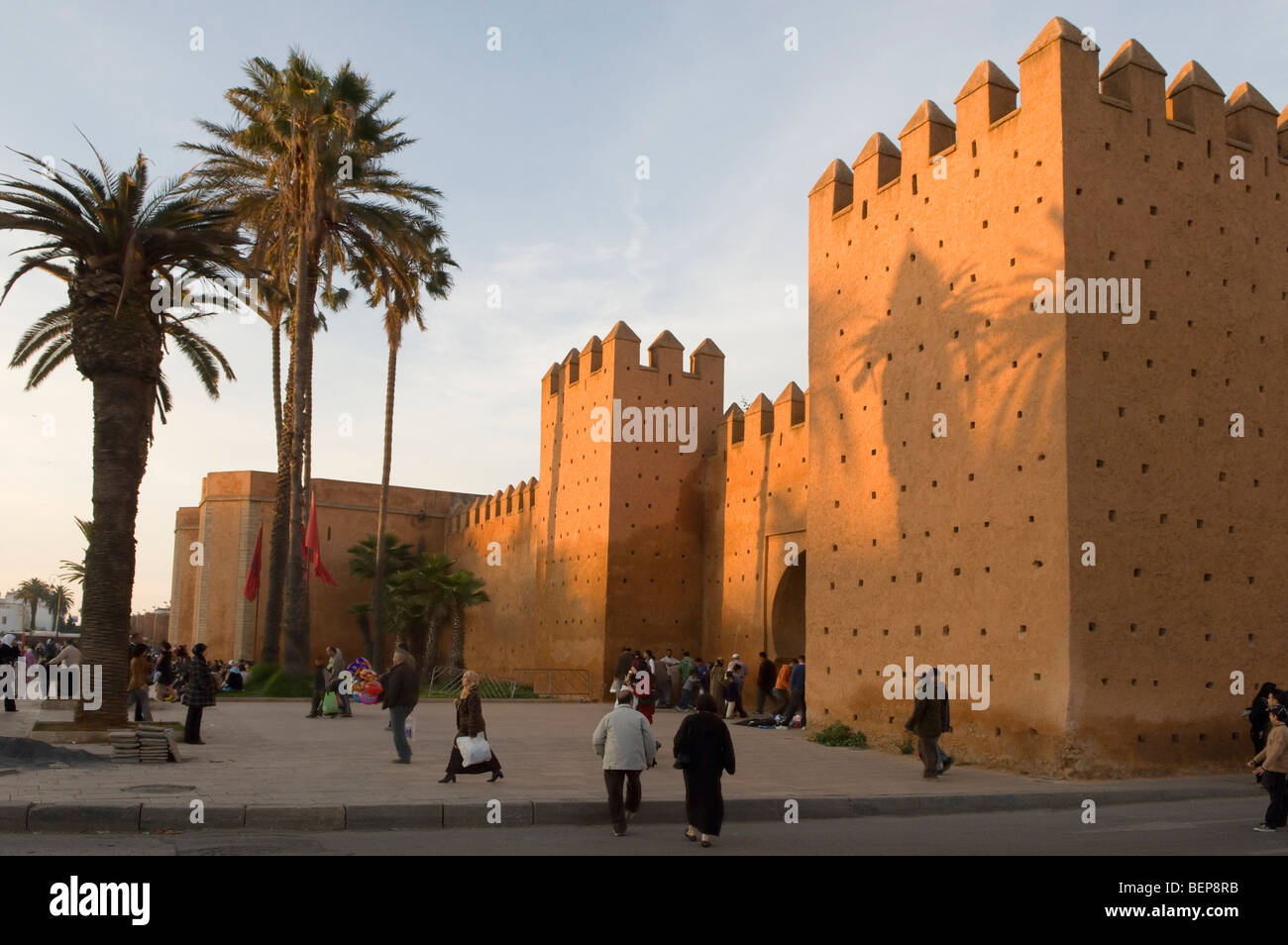 City walls surrounding the Medina, Rabat, Morocco, Africa Stock Photo ...