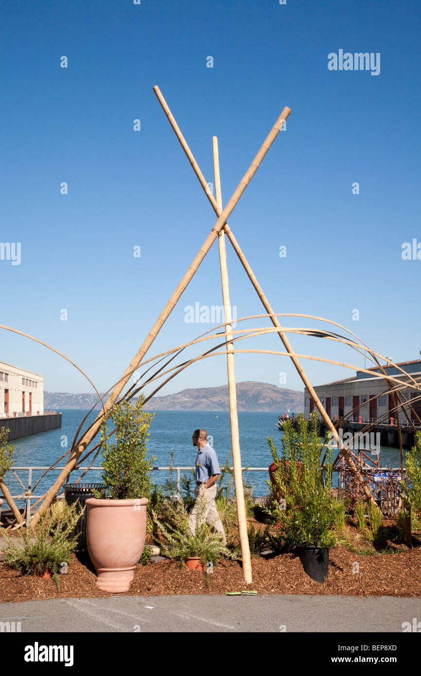Temporary landscaping of walkway at West Coast Green 2009 conference ...