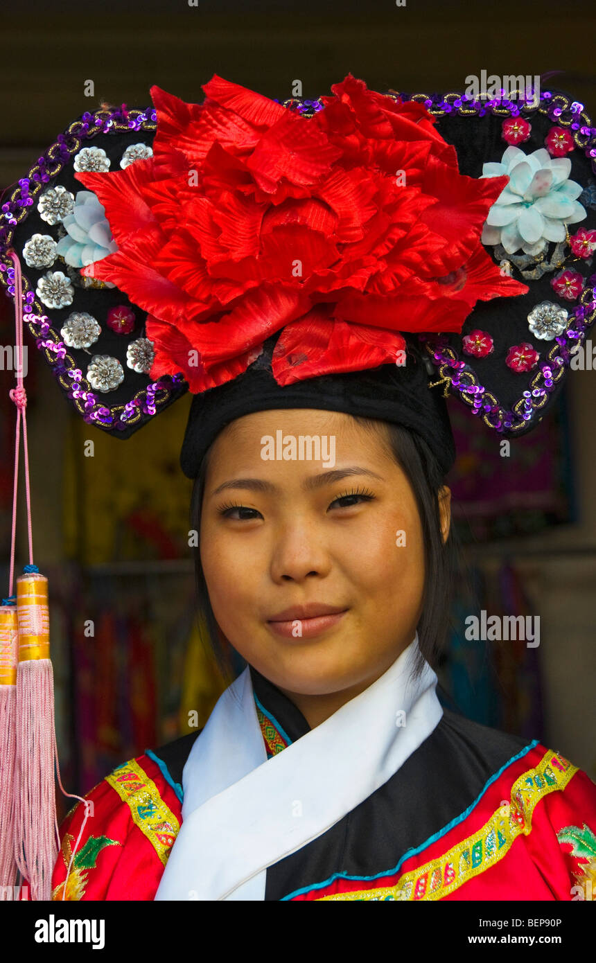 Chinese woman wearing traditional costume Beijing China Stock Photo - Alamy