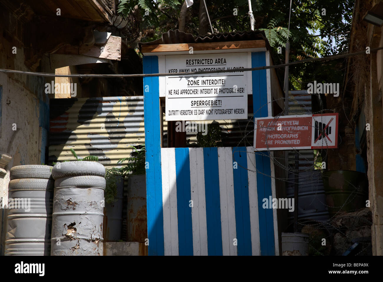 greek cypriot military position overlooking restricted area of the UN ...