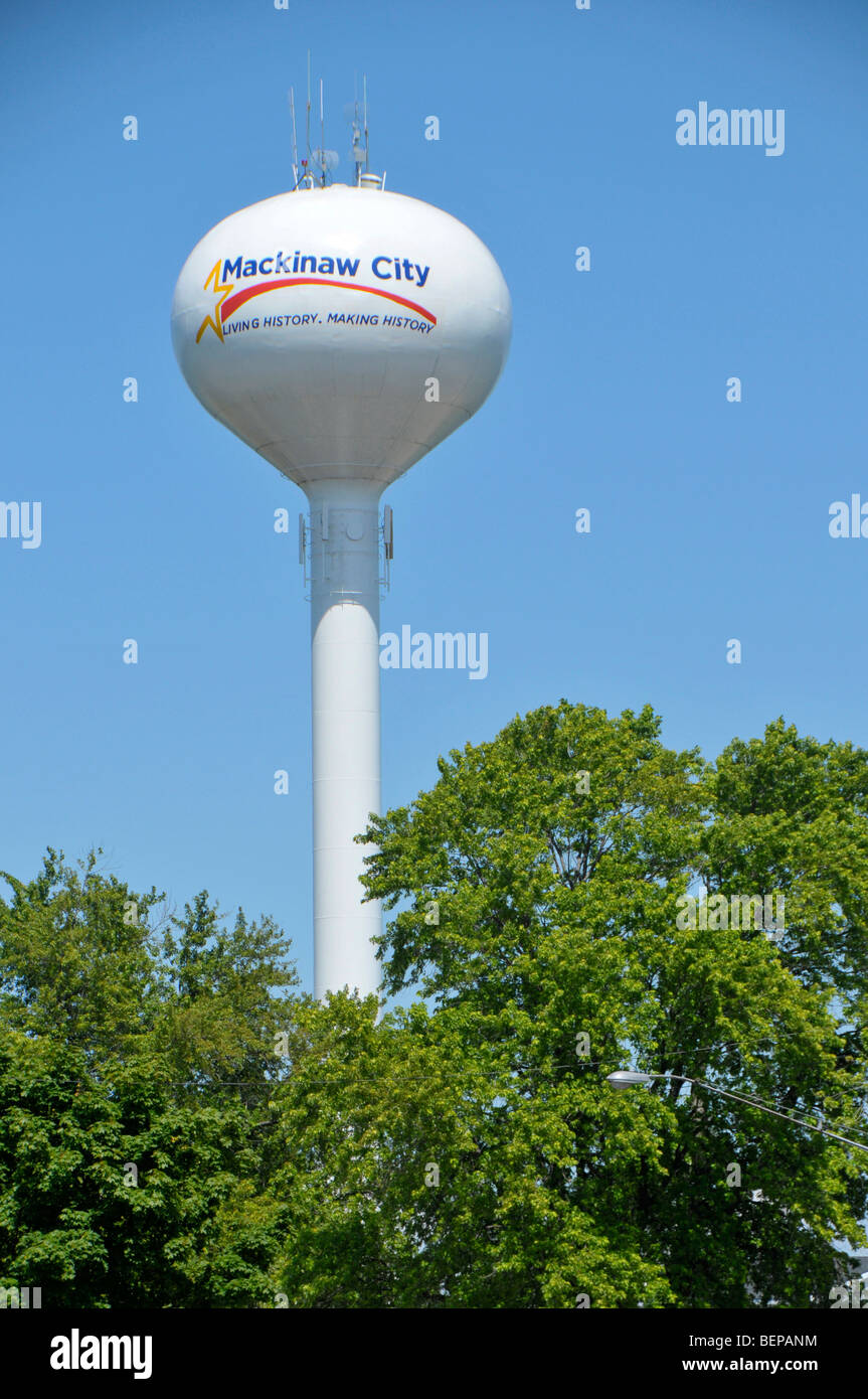 Water Tower landmark Mackinaw City Michigan Stock Photo - Alamy