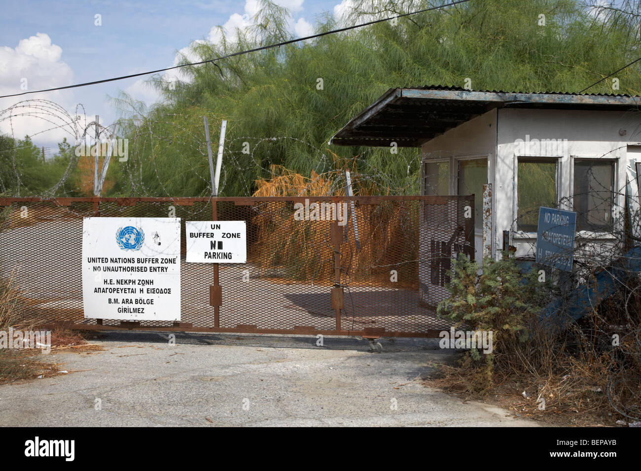 UN buffer zone in the green line dividing north and south cyprus in ...
