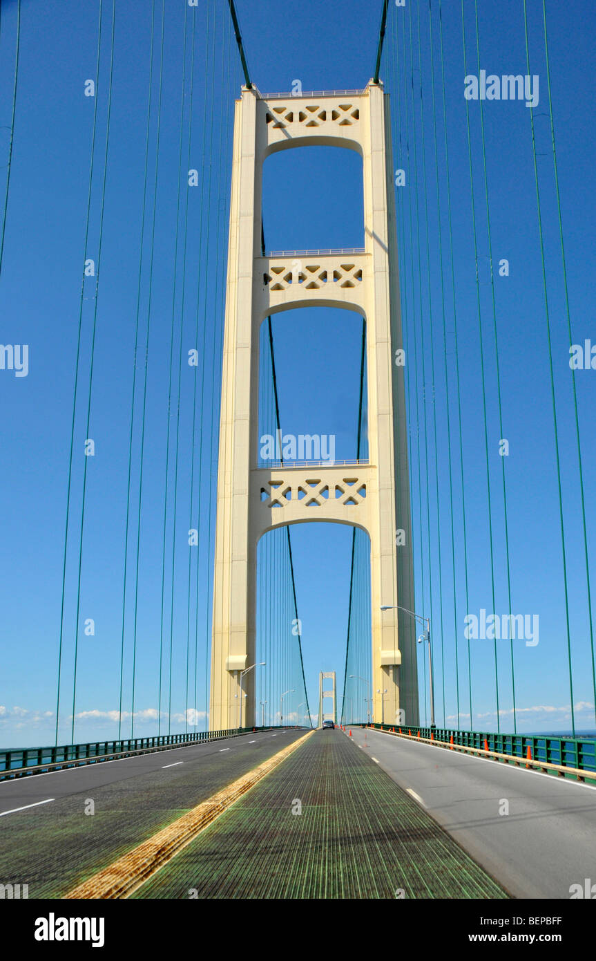 Mackinac Bridge between Upper and Lower Peninsula Michigan Stock Photo ...
