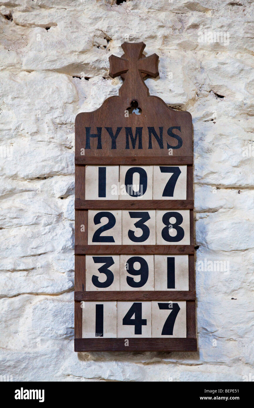 Hymn numbers in parish church of St Mary and St David Kilpeck ...