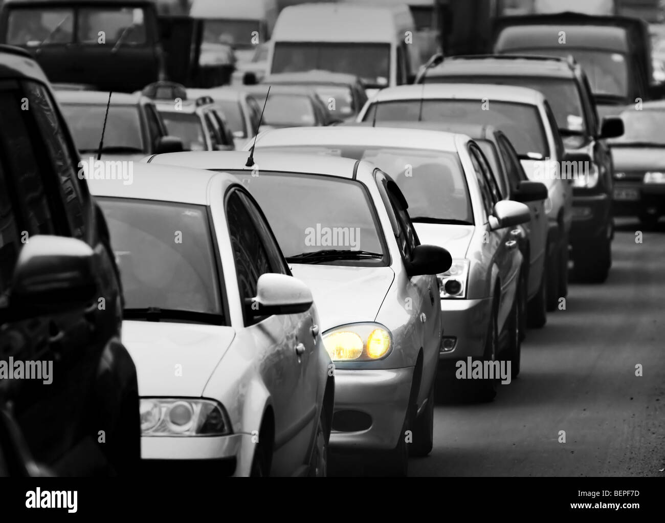 Traffic jam on the road hi-res stock photography and images - Alamy