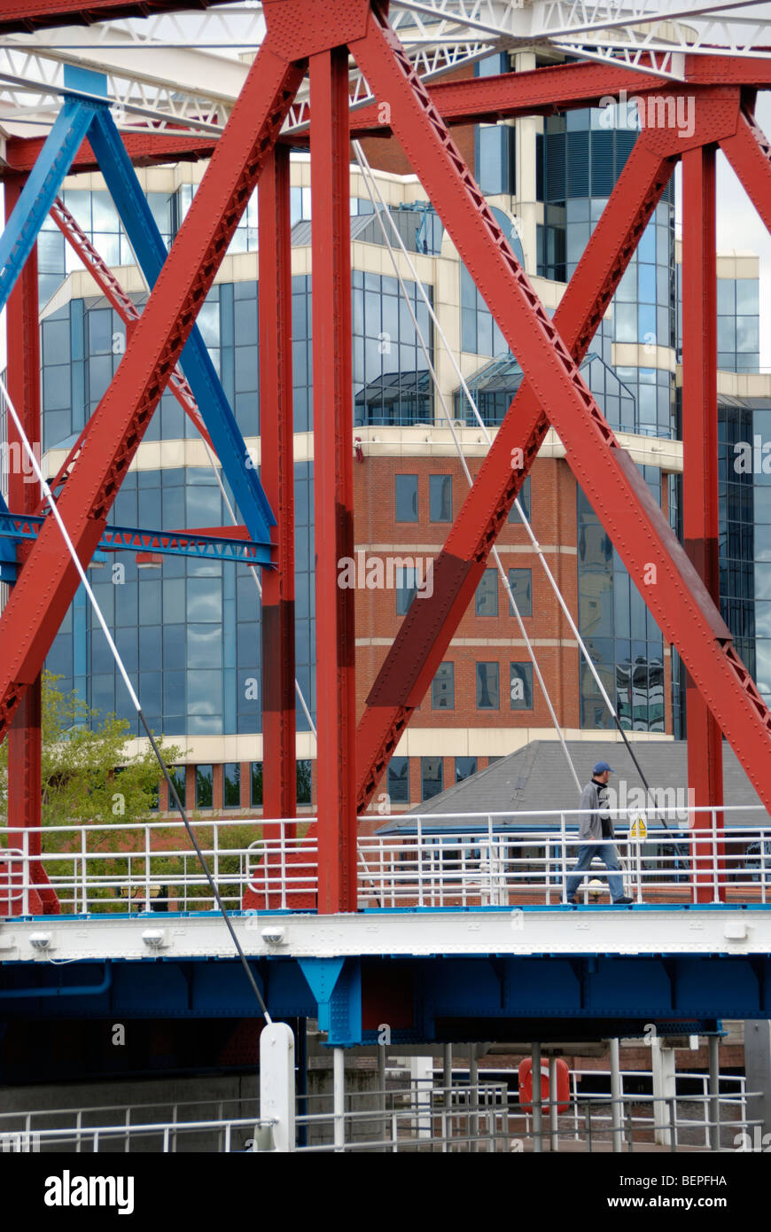 The Detroit Bridge at Salford Quays, Manchester, England, UK Stock ...