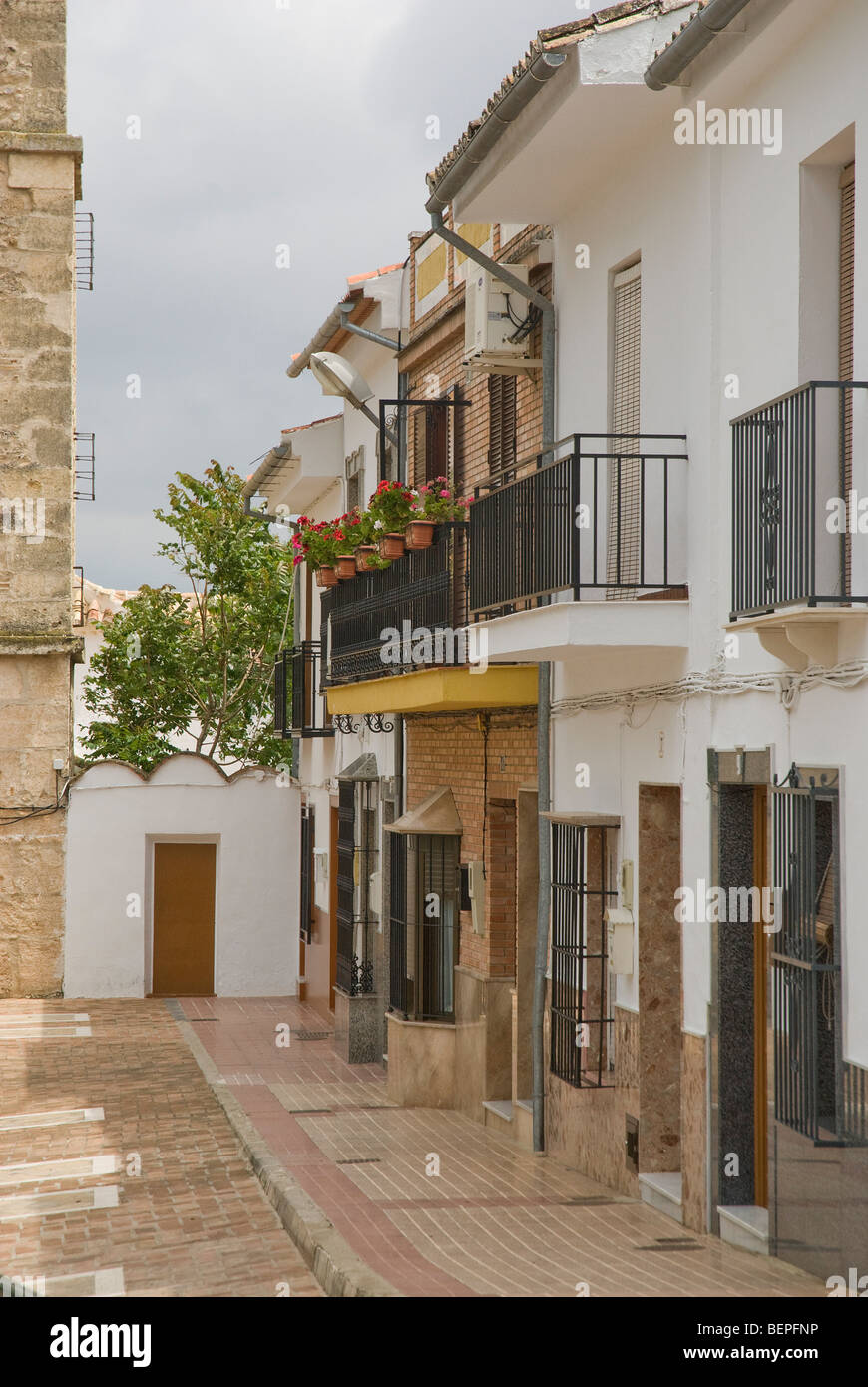 Street scene in Alameda, Spain Stock Photo - Alamy