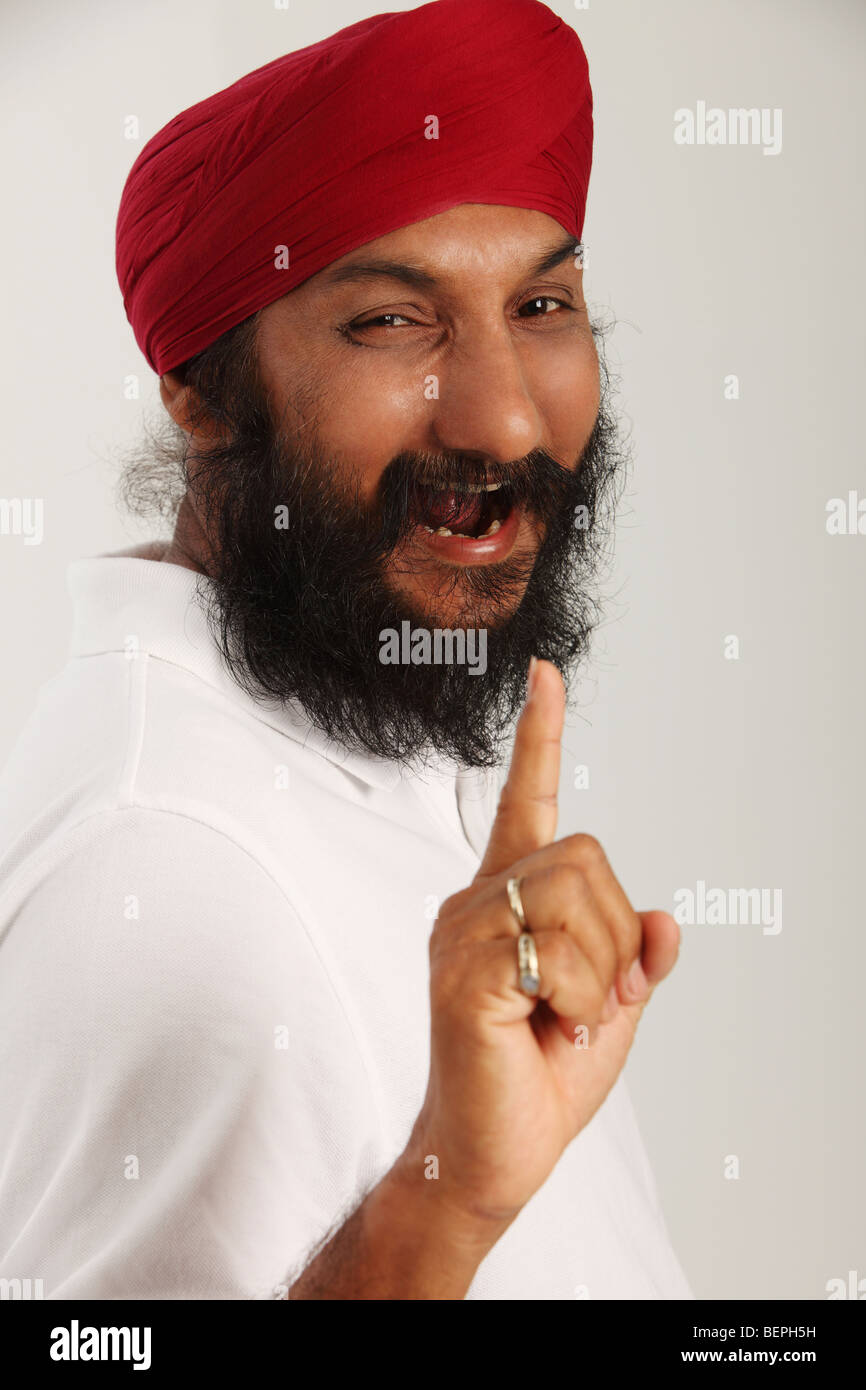 Man making 1-Malaysia hand gesture Stock Photo - Alamy