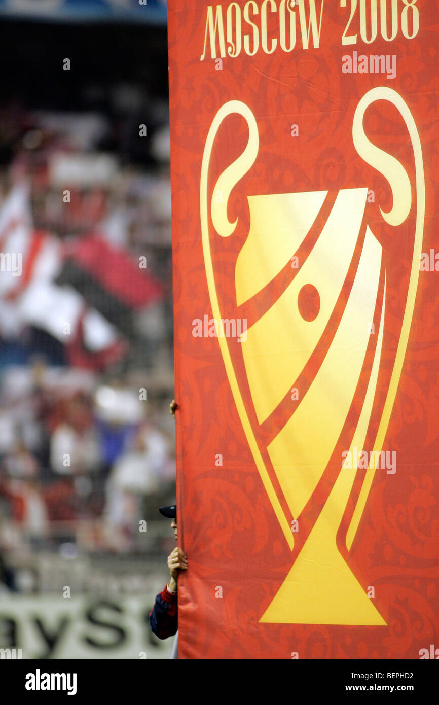 Moscow final logo displayed on the field before the UEFA Champions ...