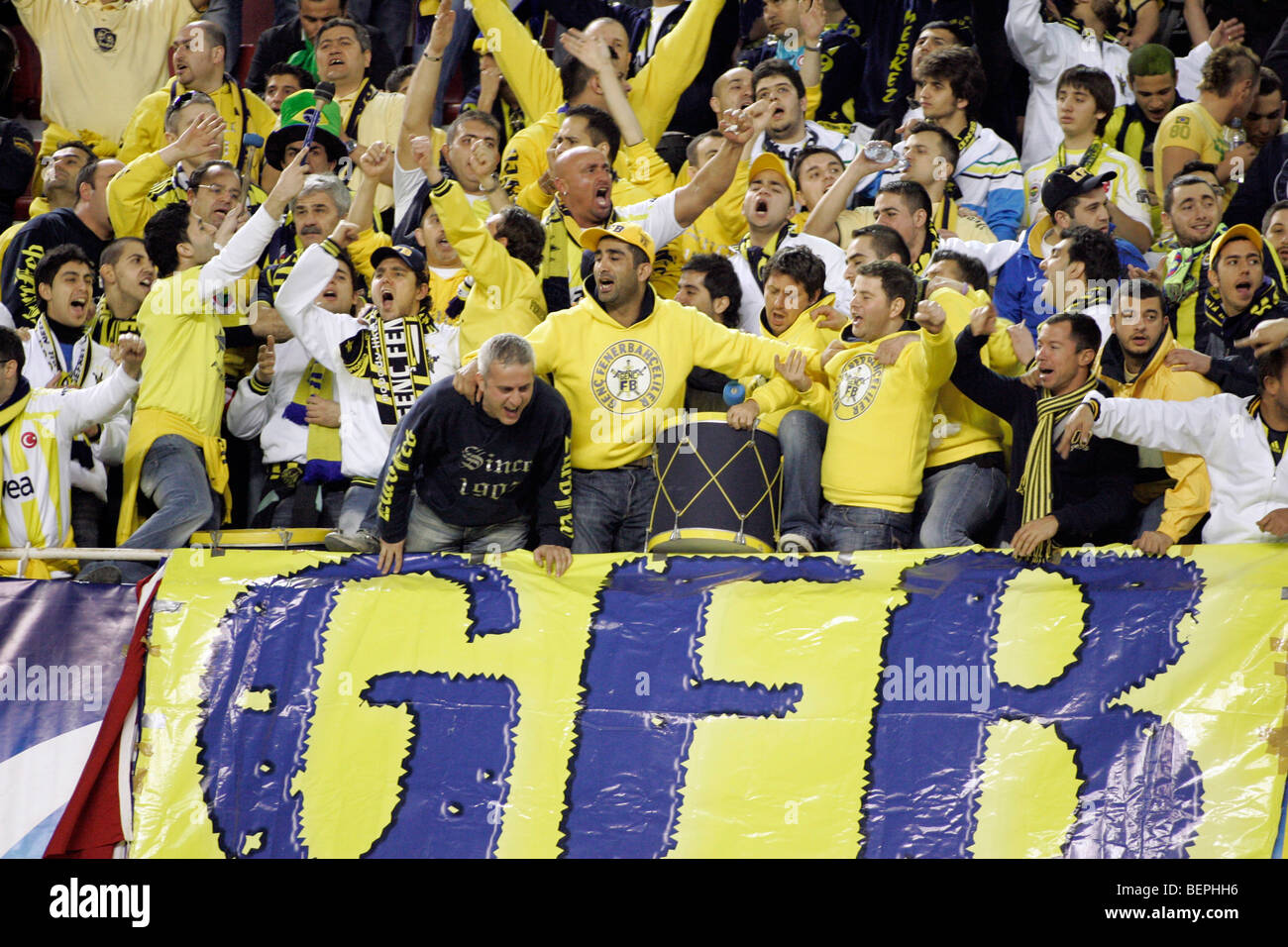 Fenerbahce fans celebrating a goal Stock Photo - Alamy