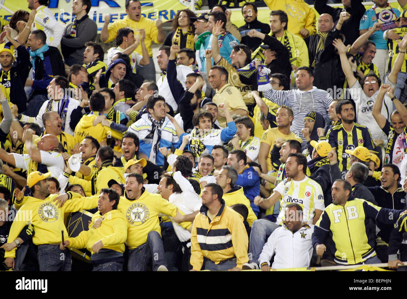 Fenerbahce fans celebrating a goal Stock Photo - Alamy