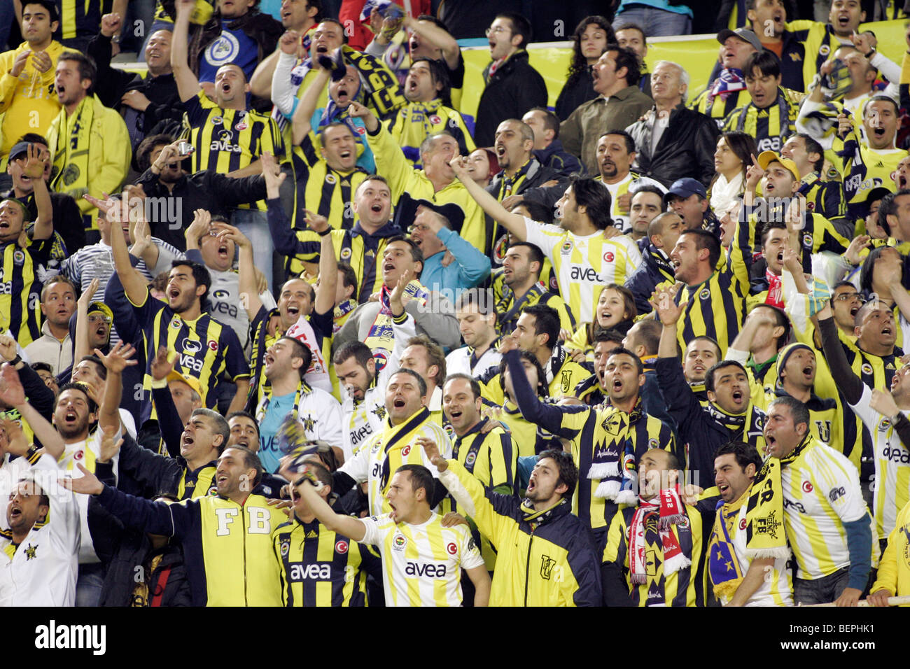 Fenerbahce fans celebrating a goal Stock Photo - Alamy
