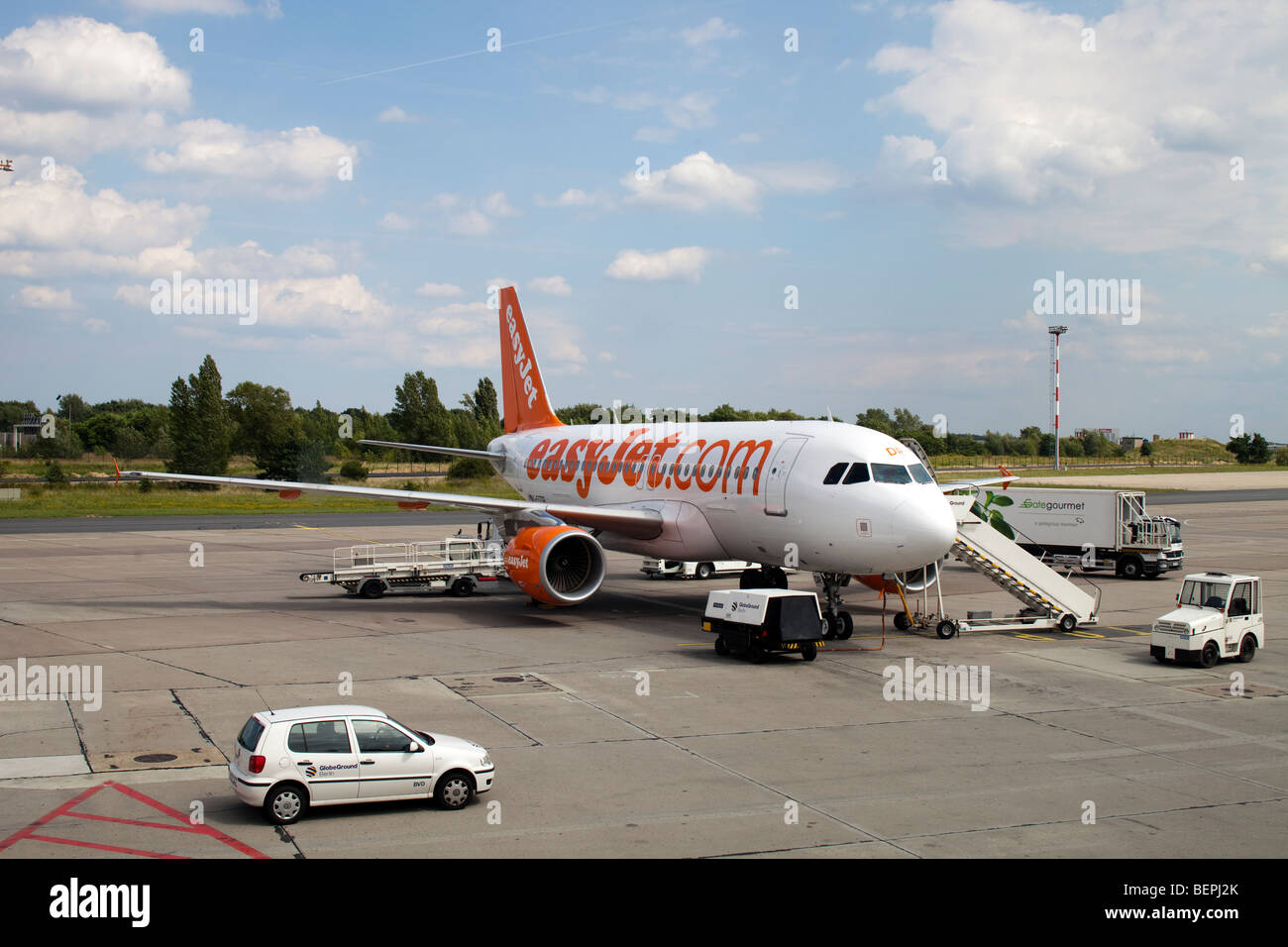 EasyJet plane landed on Sch nefeld airport, Berlin, Germany Stock Photo ...