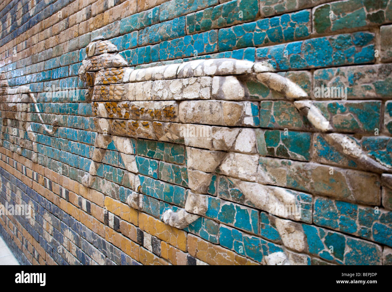 Lions in glazed ceramic from the processional way of Ishtar Gate ...