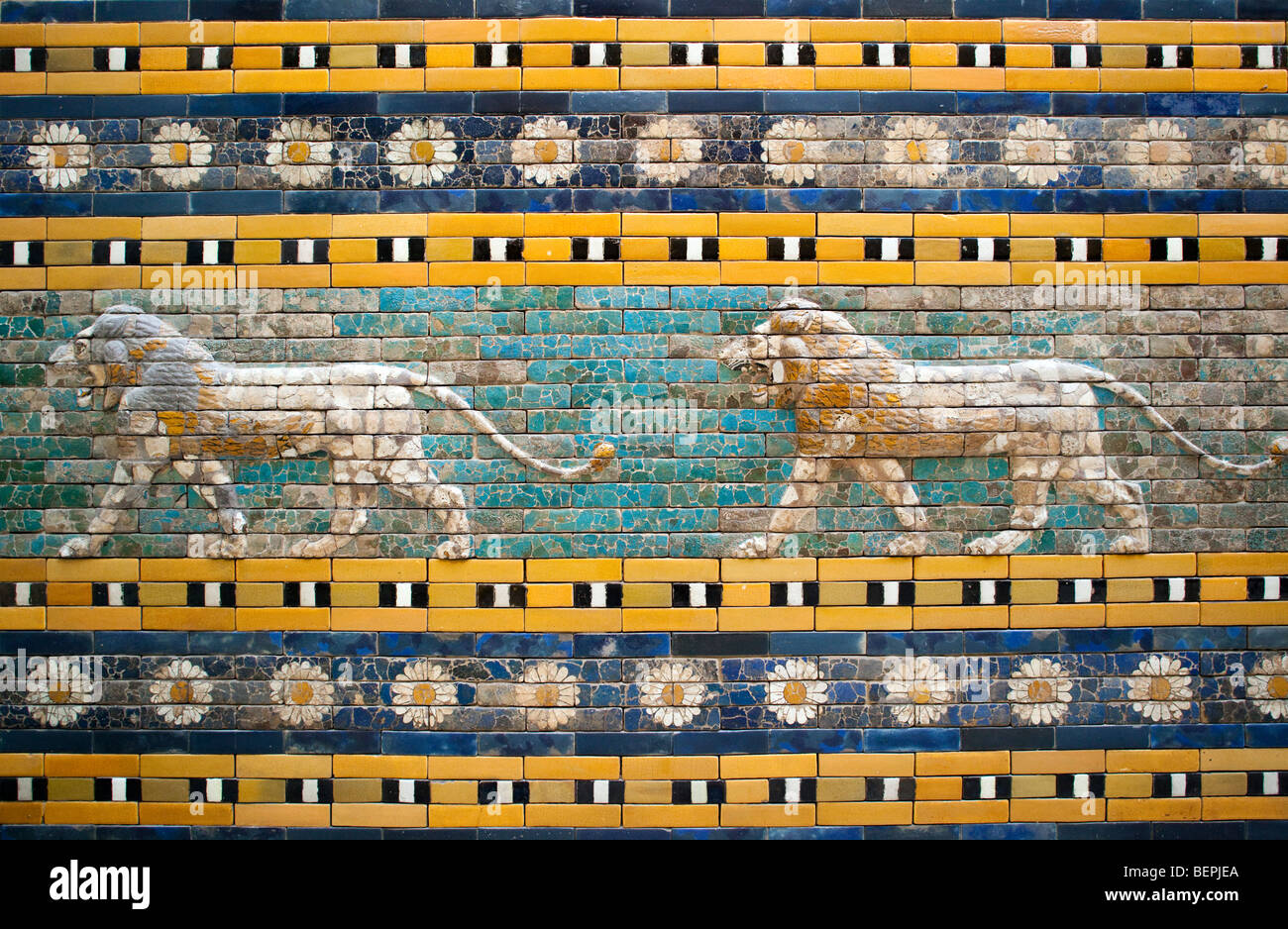Lions in glazed ceramic from the processional way of Ishtar Gate ...