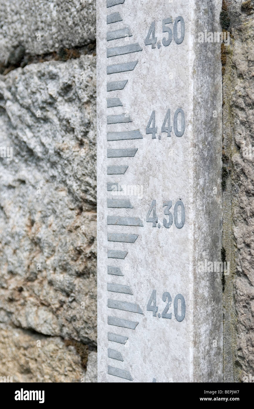 water level marks along Po river - Italy Stock Photo - Alamy