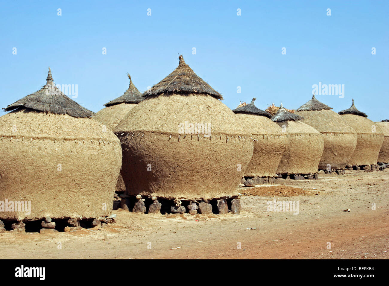 Traditional granaries / grain storehouses in the Sahel, Niger, Western ...